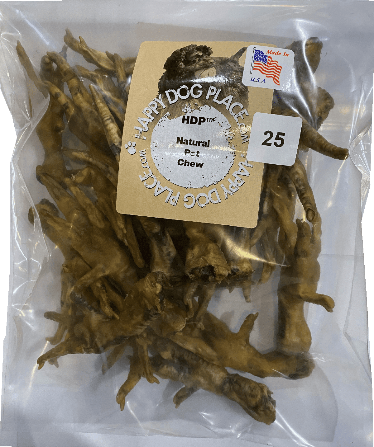 HDP Dehydrated Poultry Chicken/Duck Feet Flavor:Chicken Size:Pack of 50 ...