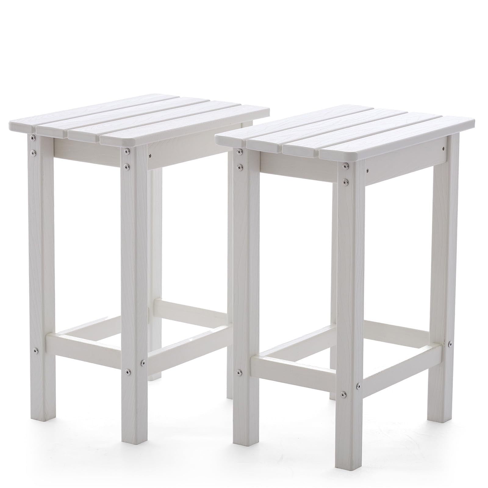 HDPE 2 Piece Outdoor Bar Height Stools, All-Weather Patio High Top Bar ...