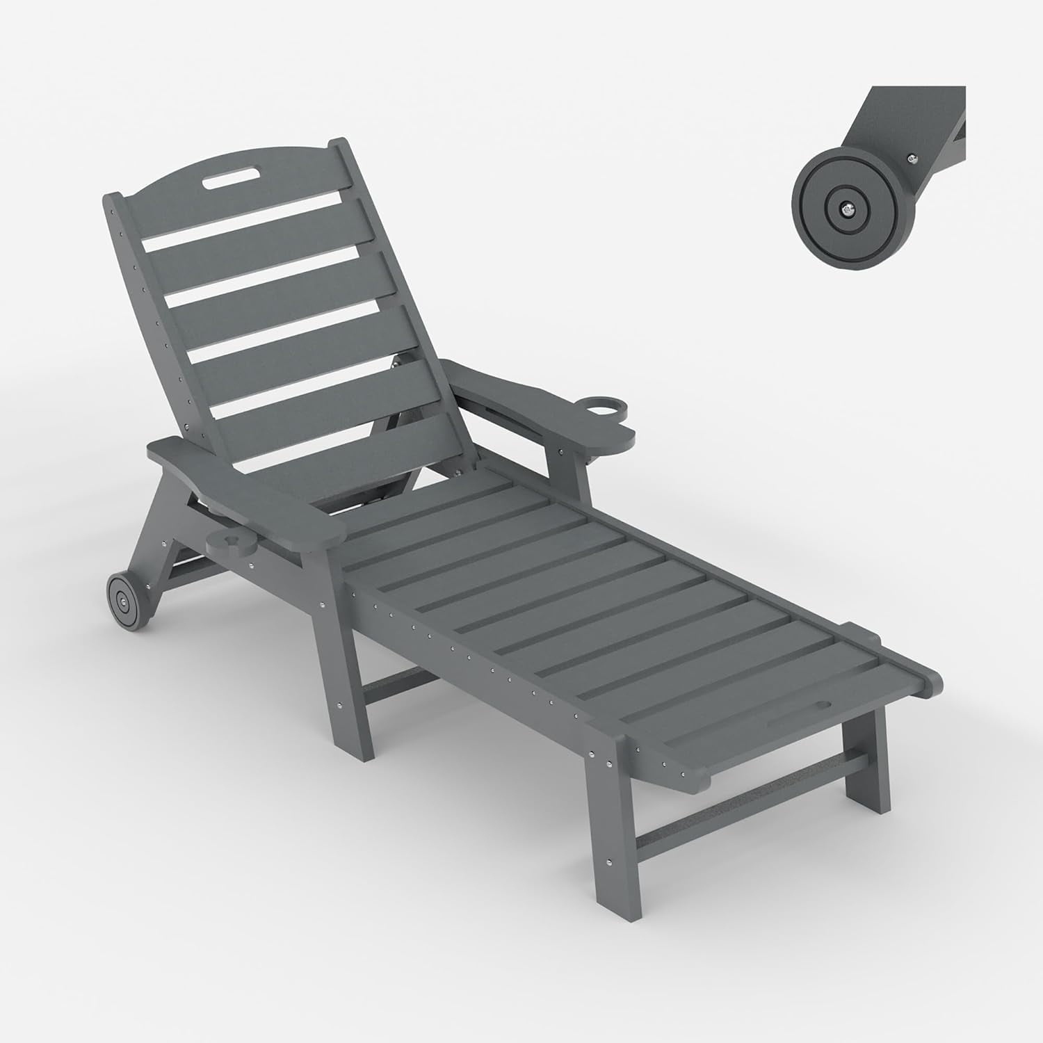 HDPE 5-Position Lounge Chair for Outside, Outdoor HDPE Chaise Loungers ...