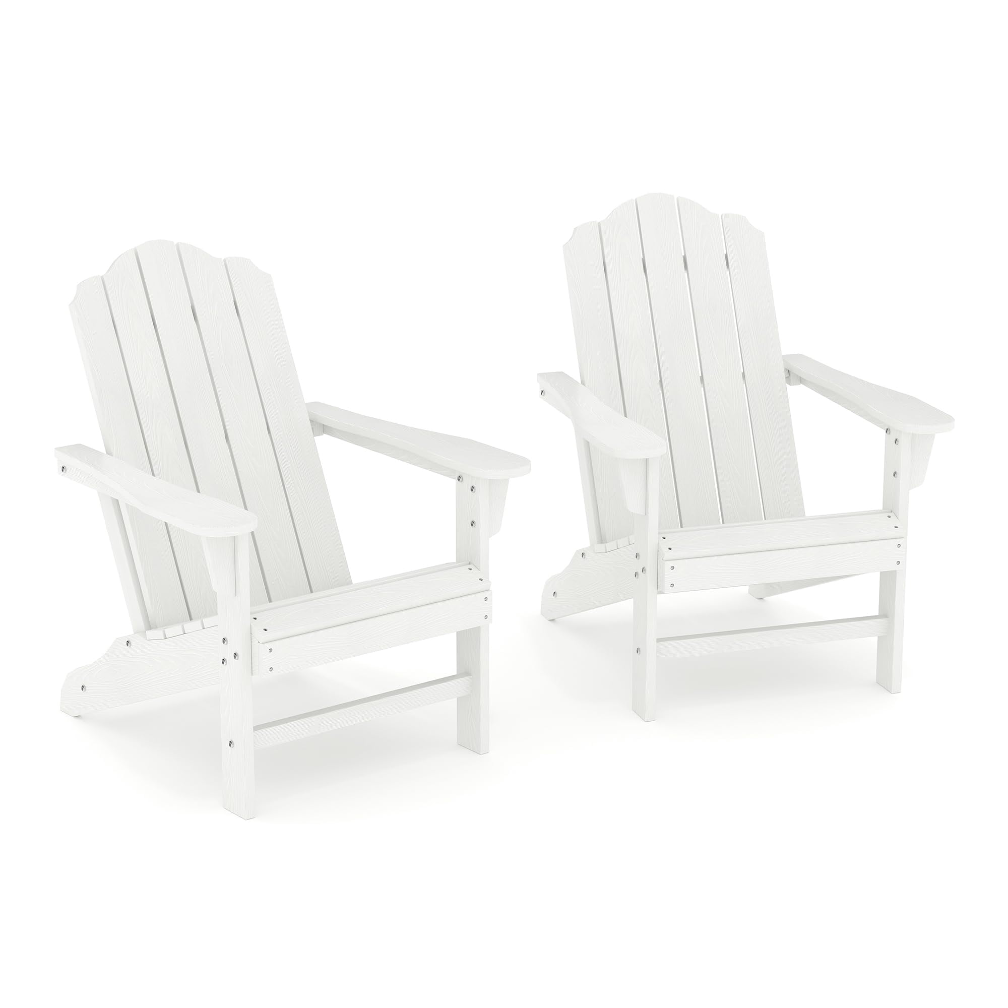 HDPE Adirondack Chair Set of 2, Wood Texture Patio Furniture, Outdoor ...