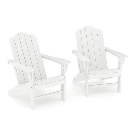 HDPE Adirondack Chair Set of 2, Wood Texture Patio Furniture, Outdoor ...