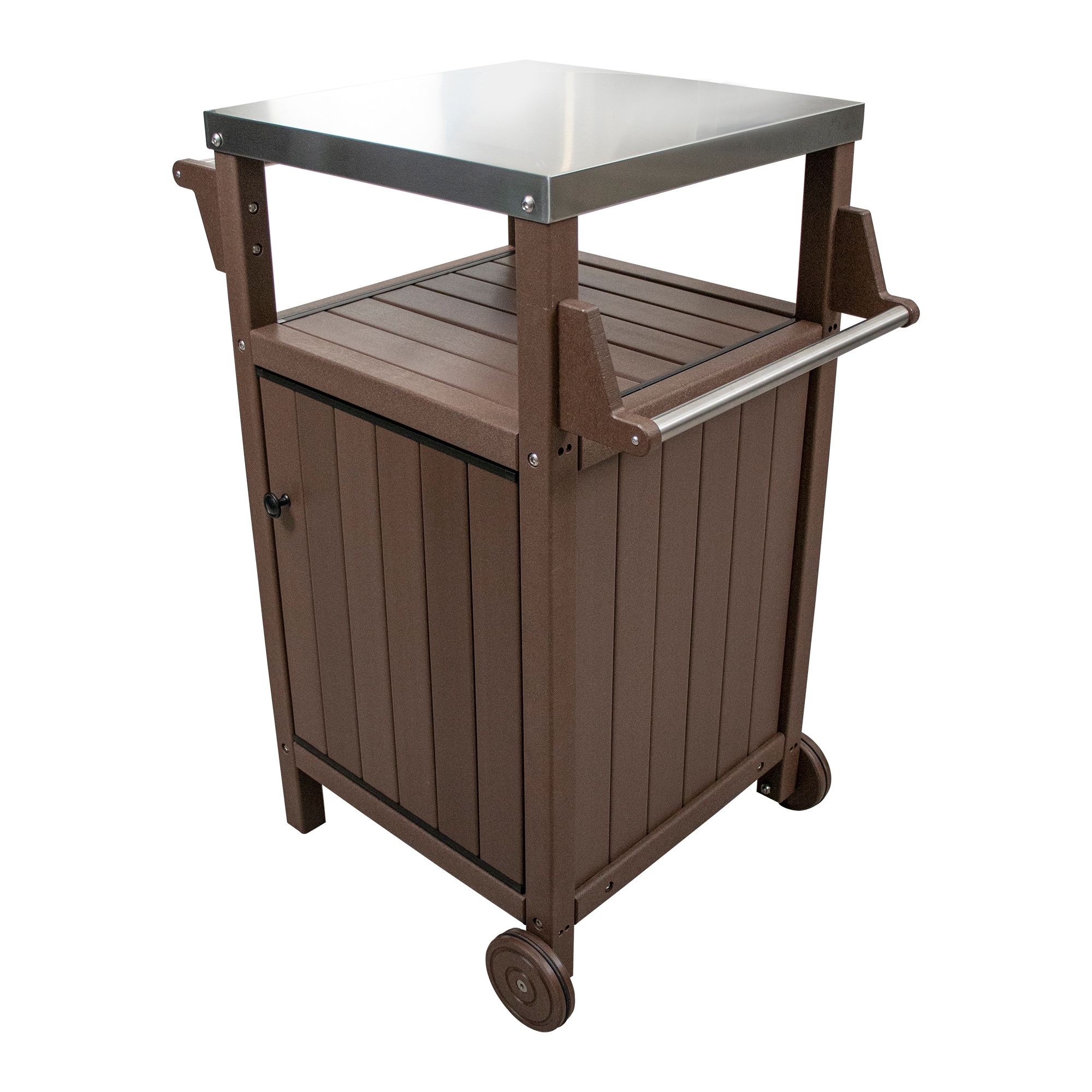 HDPE Barbecue/Grill Side Table Trolley, Outdoor Prep Dining Table ...