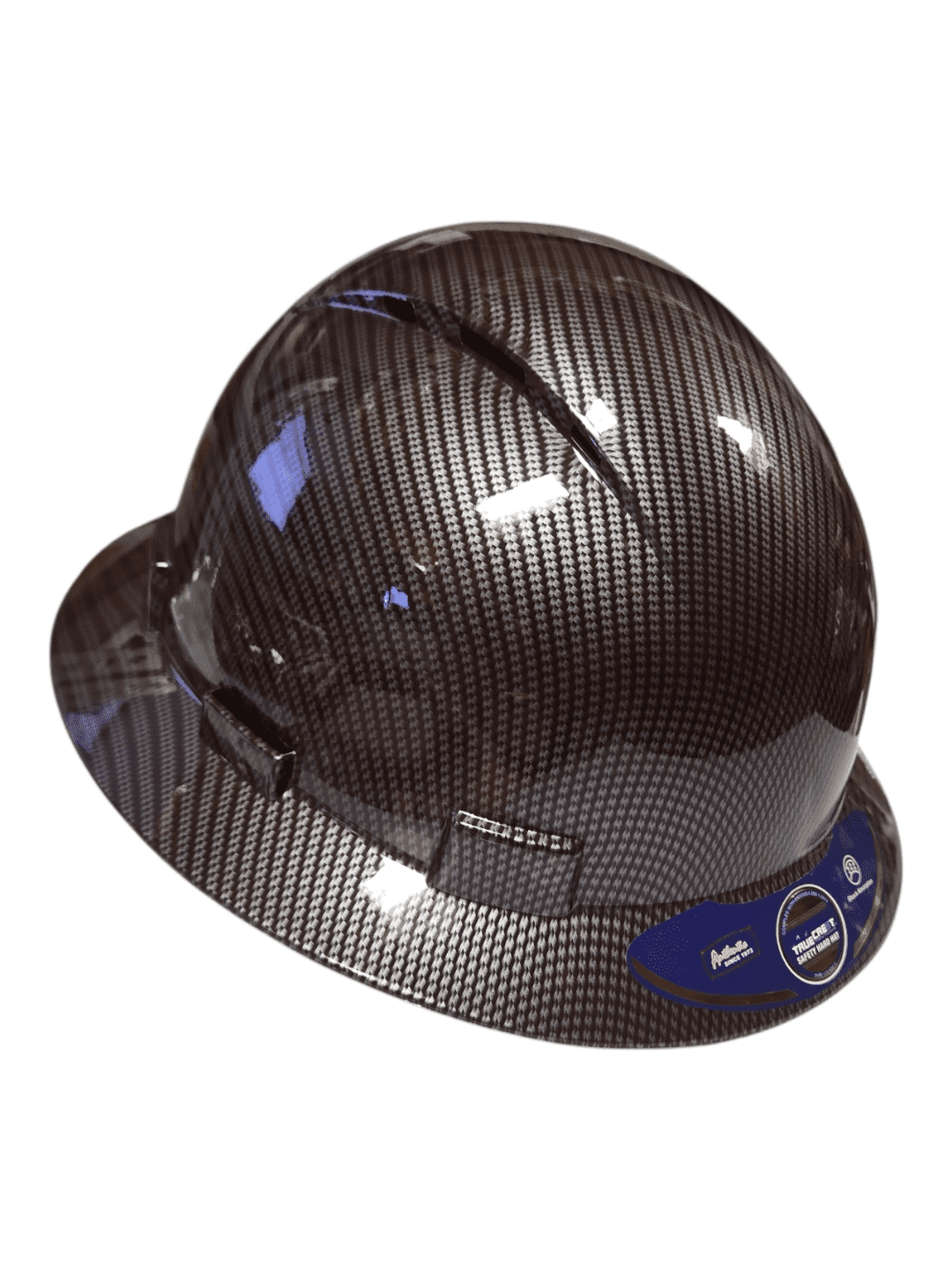 HDPE Brown Hydro Dipped Carbon Fiber Style Full Brim Hard Hat with Fas ...