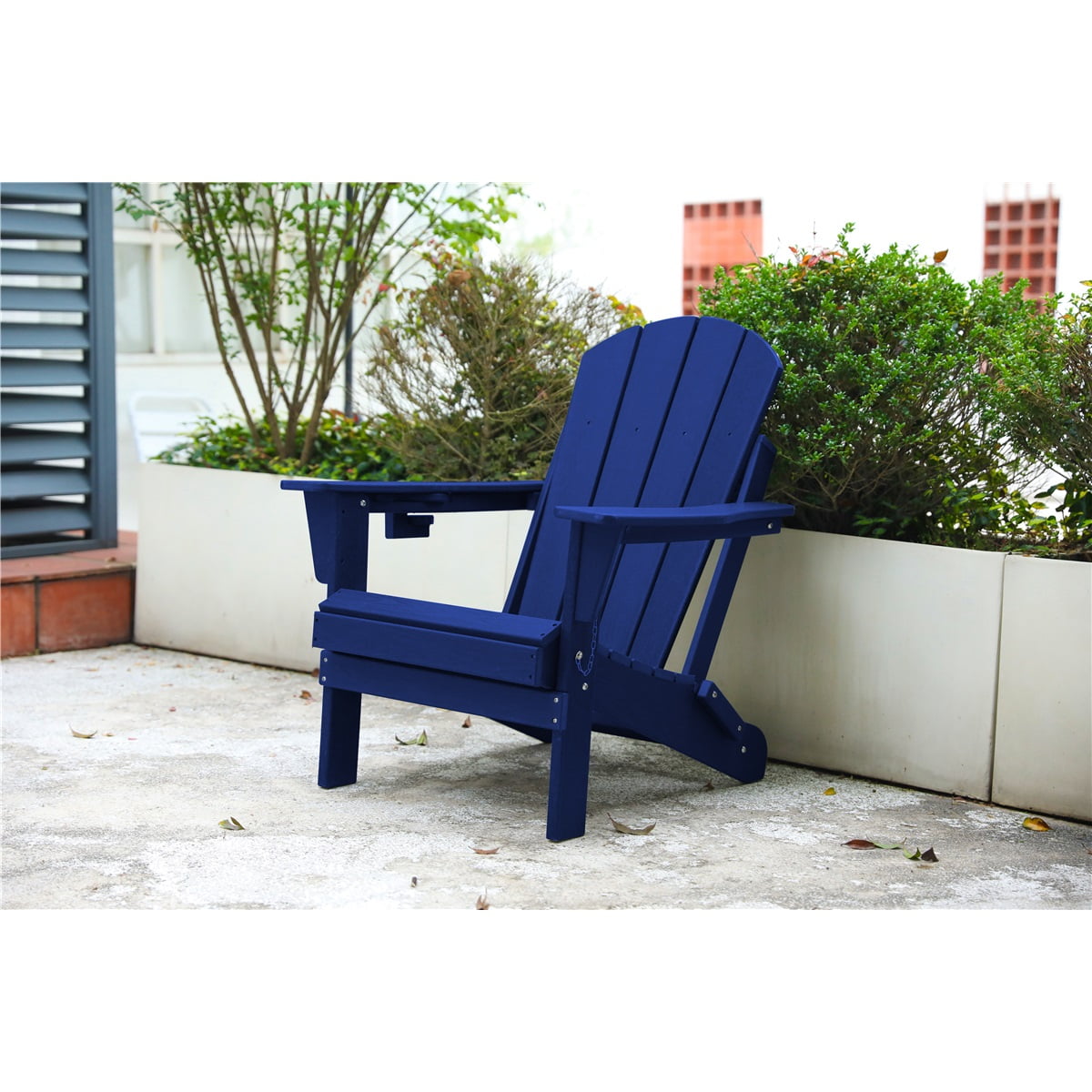 HDPE Folding Adirondack Chair with Dual Cup Holder - Composite ...