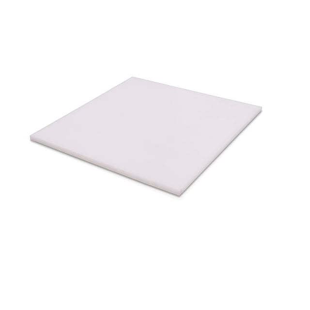 HDPE (High Density Polyethylene) Plastic Sheet 1/2" x 12" x 12" Natural ...
