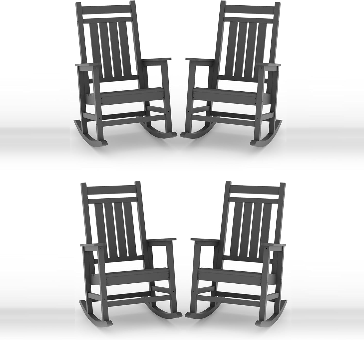 HDPE Oversized Rocking Chairs for Outside, All Weather Resistant Poly ...