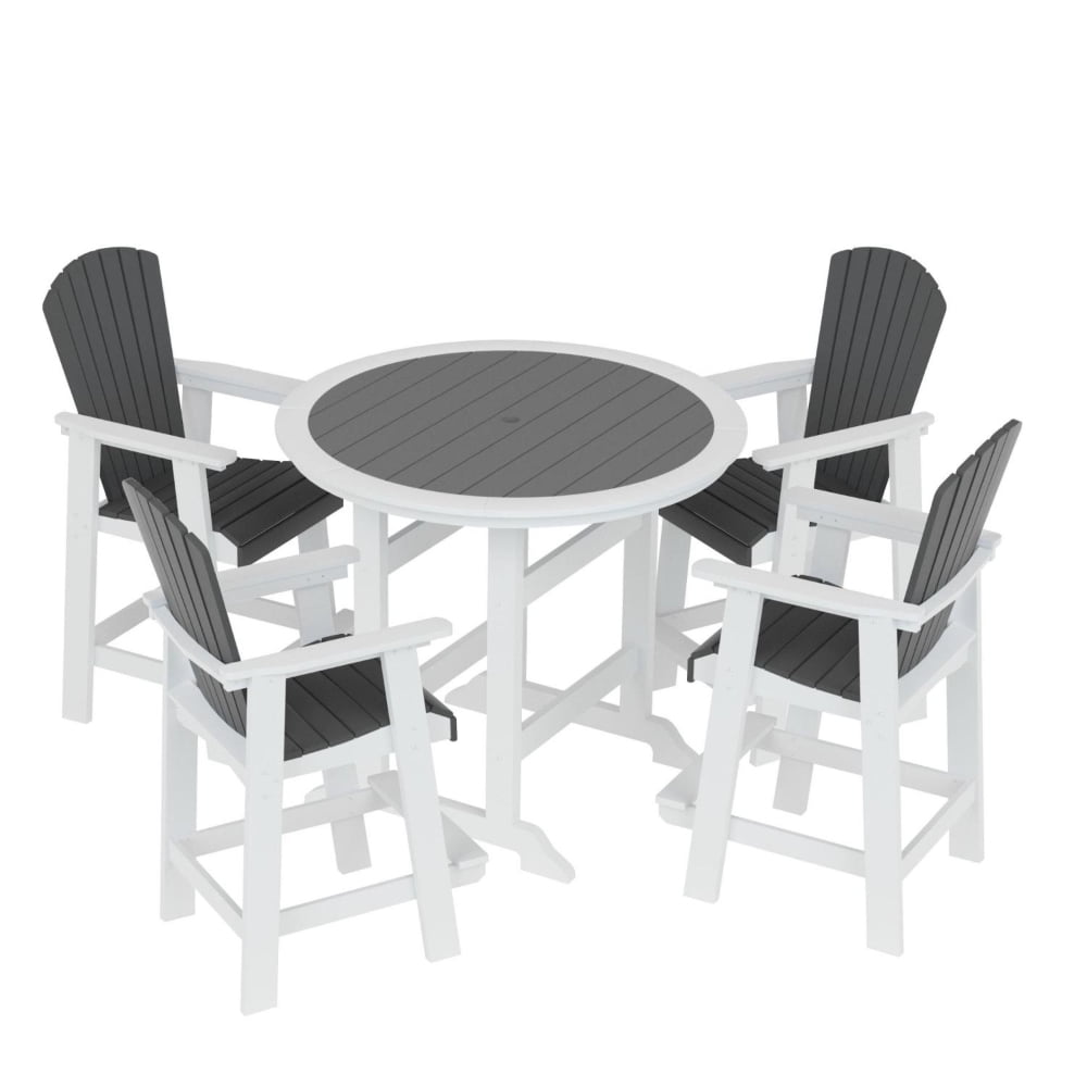 HDPE Patio Bar Table Set High Top Outdoor Table and Chairs Set of 5 Bar ...