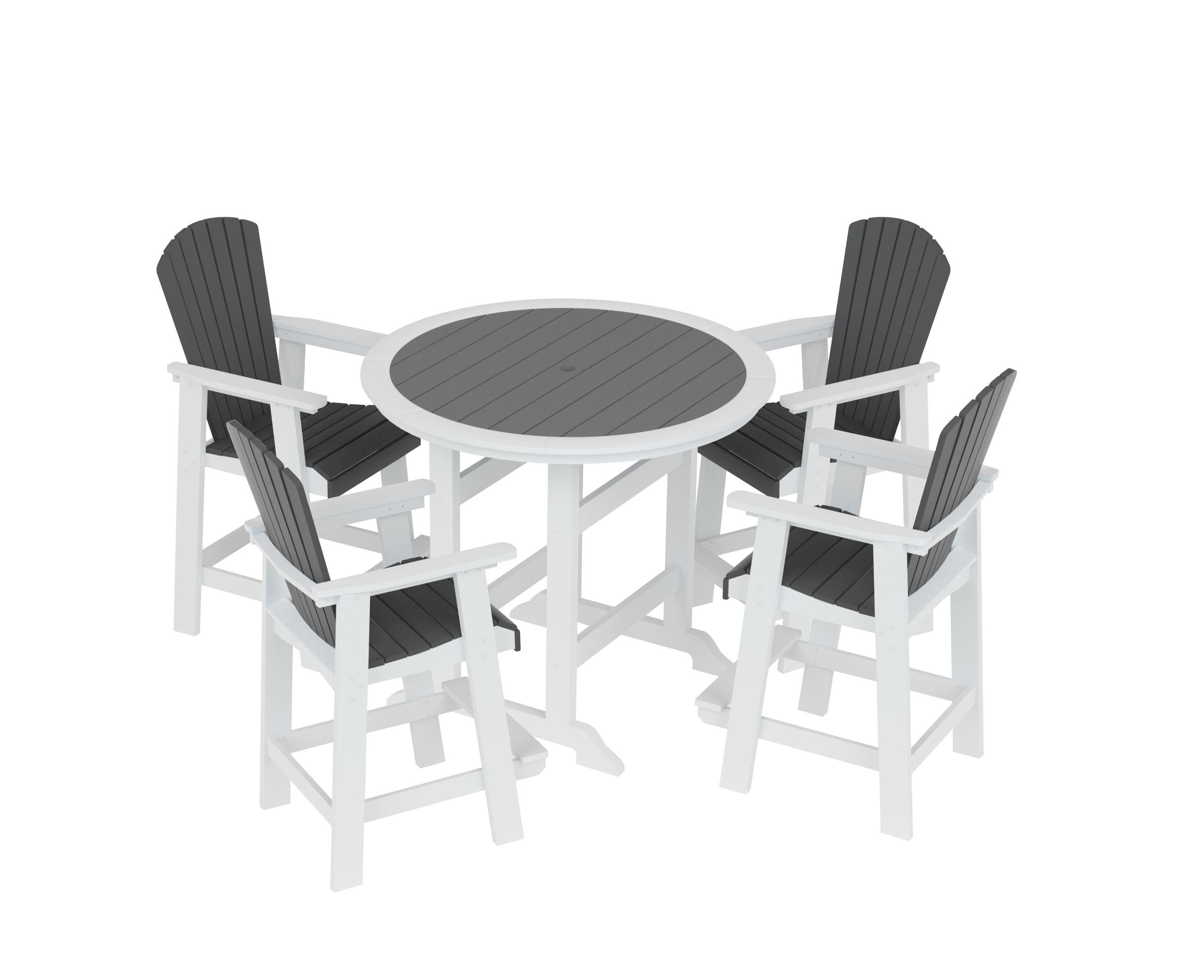 HDPE Patio Bar Table Set High Top Outdoor Table and Chairs Set of 5 Bar ...