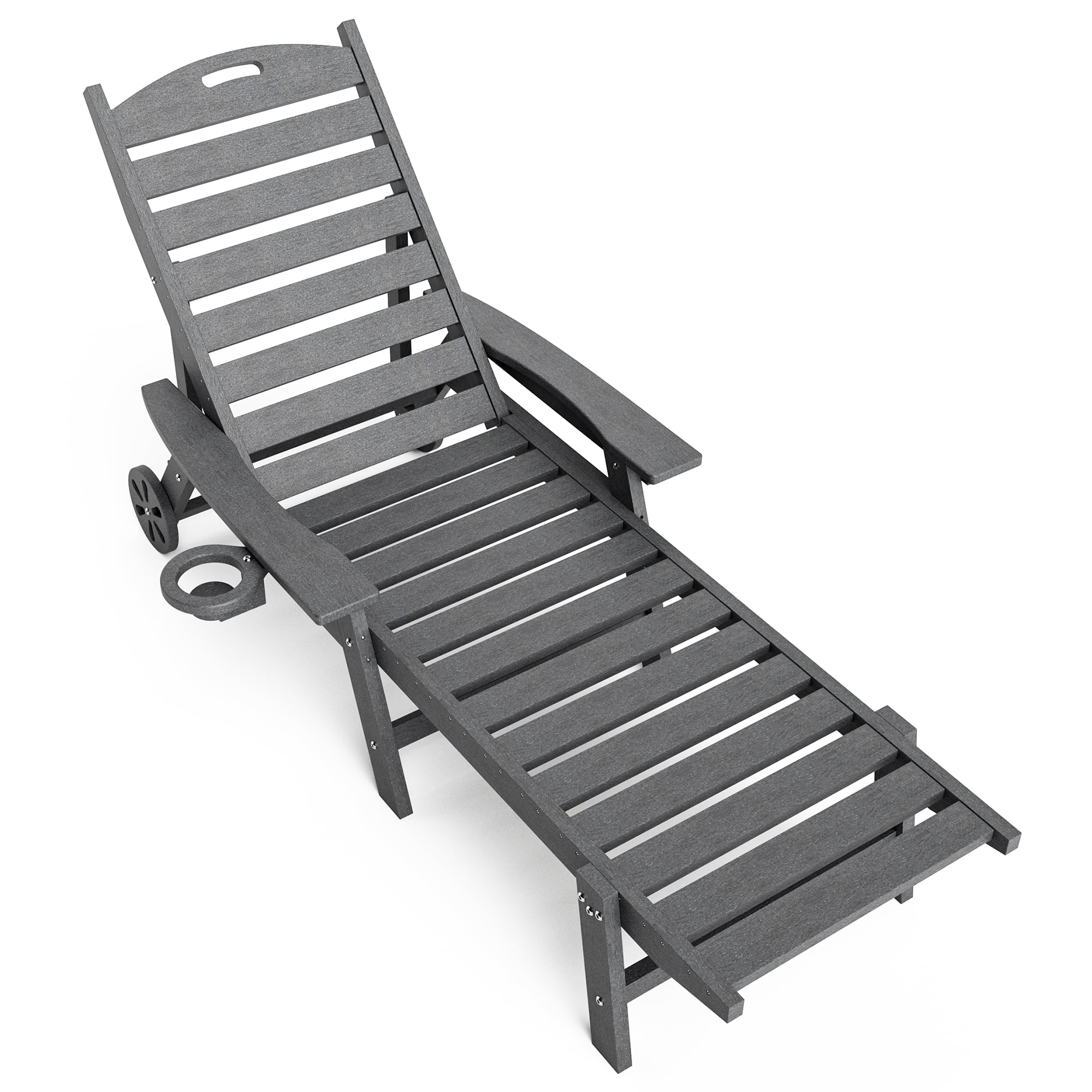 HDPE Plastic Outdoor Patio Reclining Chaise Lounge Chair - Walmart.com