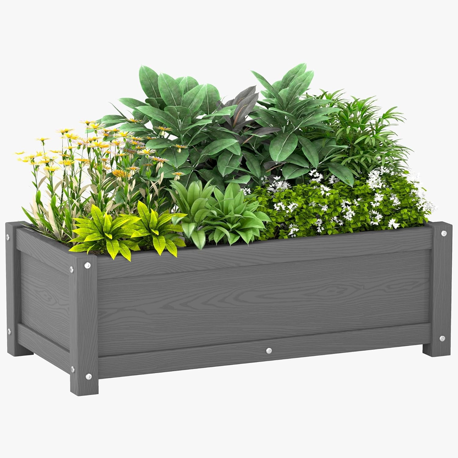 HDPE Raised Planter Box Outdoor,Rot-Resistant and Non-Cracking,Raised ...