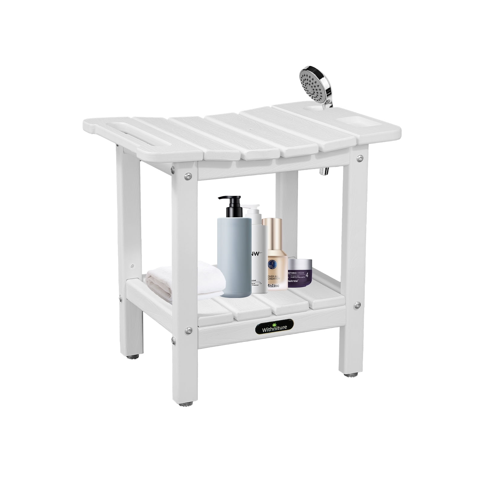 HDPE Shower Bench Seat,White Shower Stool for Inside Shower,Waterproof ...