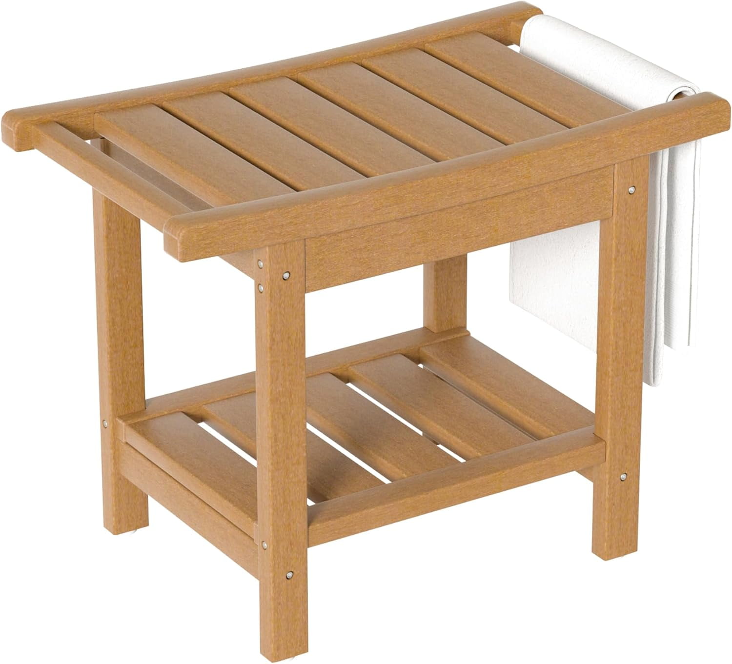 Shower Benches 24 x 13 Inch Waterproof Chair with Storage Shelf Poly ...