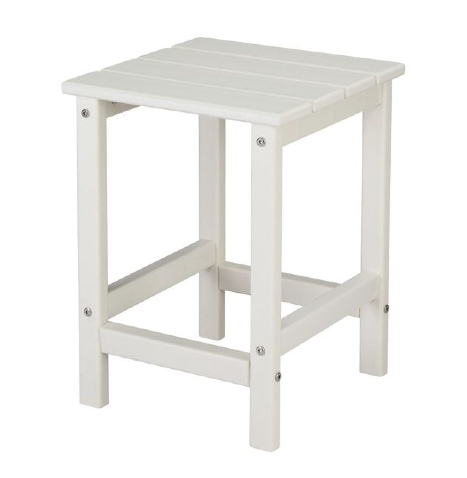 HDPE Side Table 36x36x47cm - White Square End Table - Living Room ...