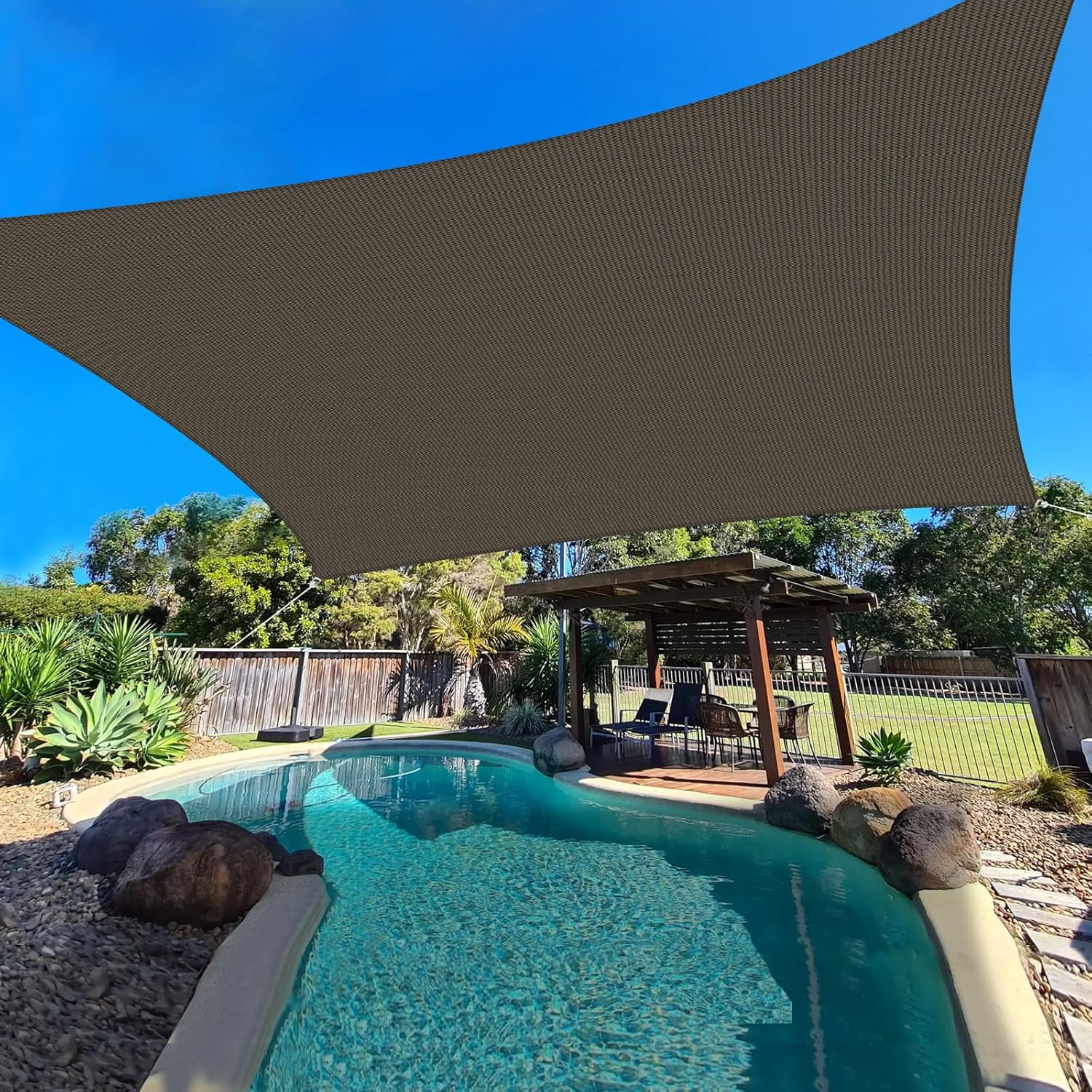 HDPE Sun Shade Sail Rectangle Canopy Shades for Outdoor Patio Pergola ...