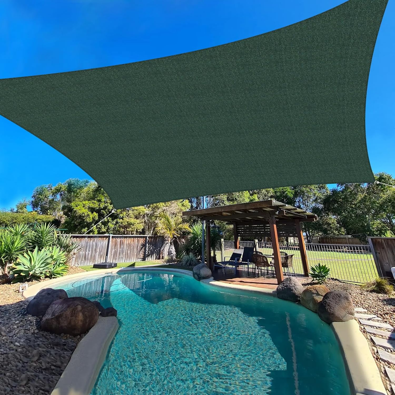 HDPE Sun Shade Sail Rectangle Canopy Shades for Outdoor Patio Pergola ...