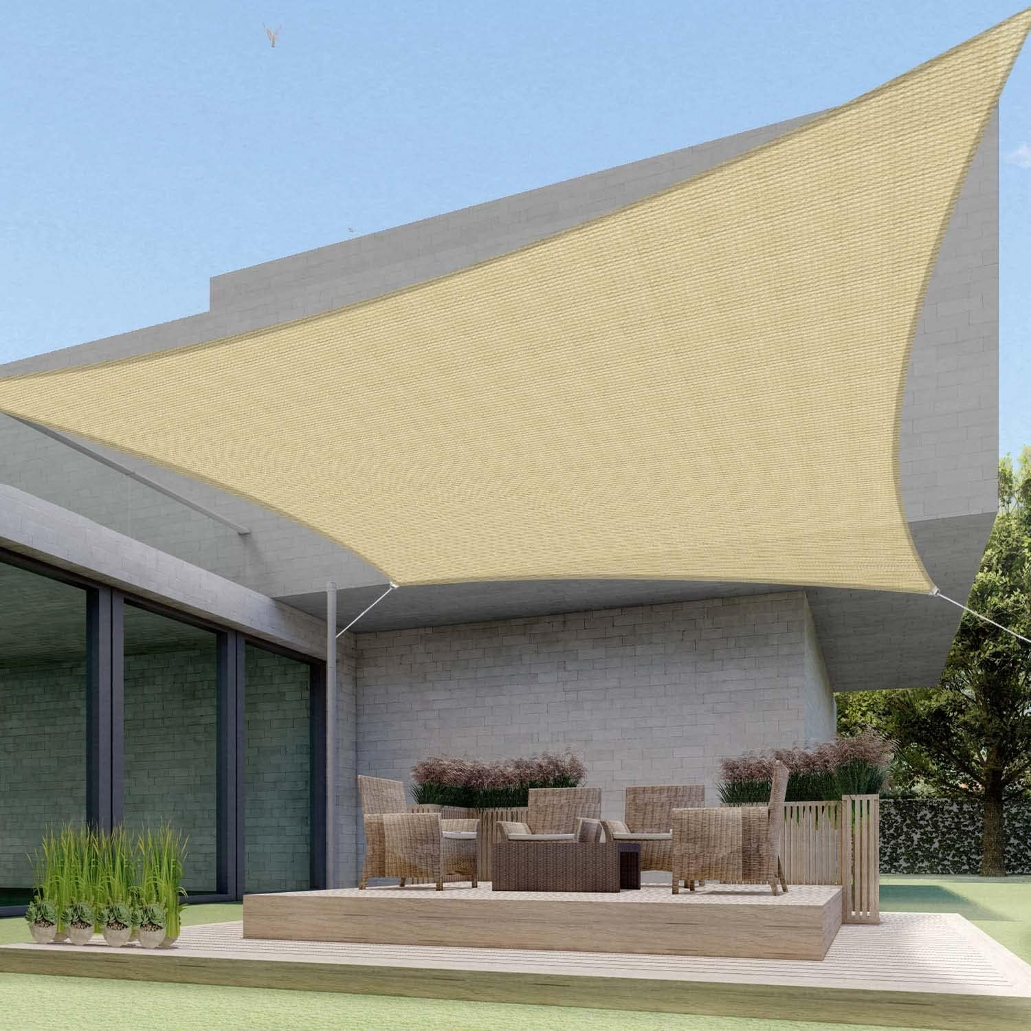 HDPE Sun Shade Sail Rectangle Canopy Shades for Outdoor Patio Pergola ...