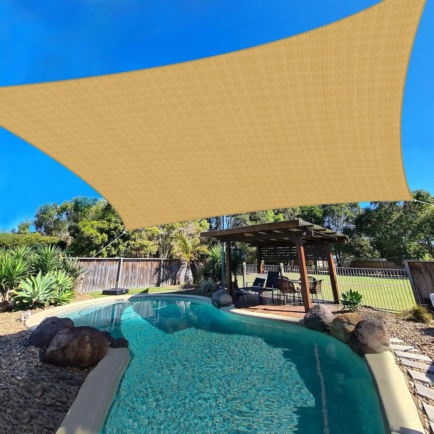 HDPE Sun Shade Sail Rectangle Canopy Shades for Outdoor Patio Pergola Cover Blockage 95% UV ...