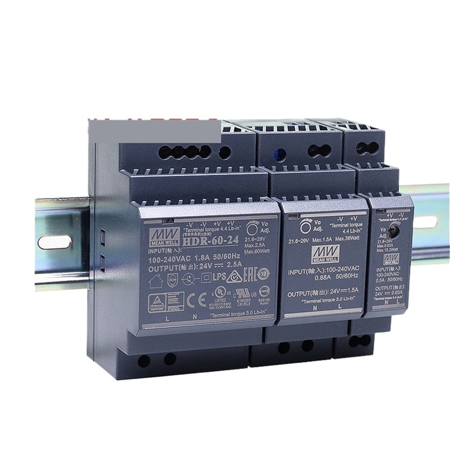 HDR-15 30 60 100 150 Series DC 5V 12V 15V 24V 48V Ultra Slim Step Shape ...