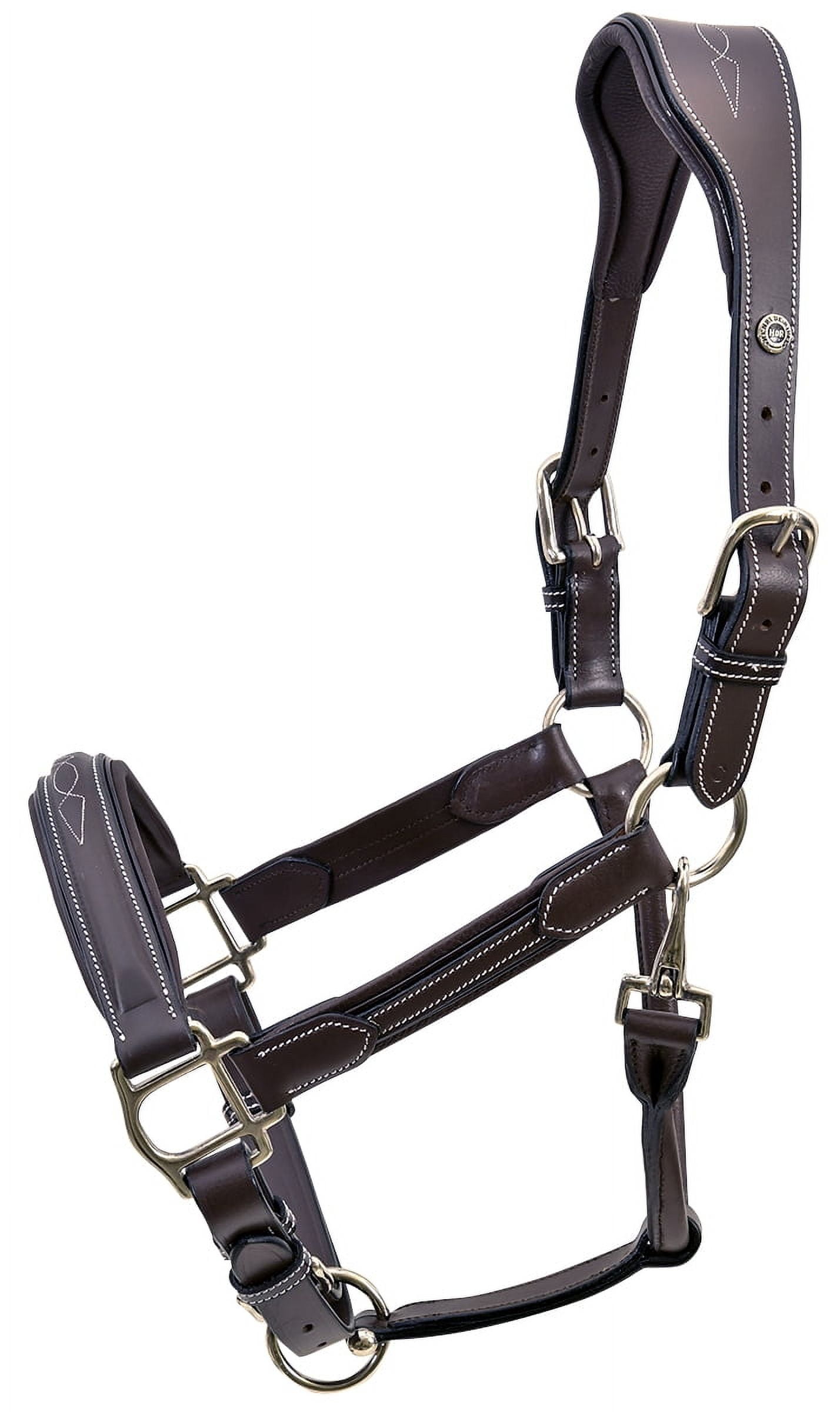 HDR Stress Free Fancy Stitch Leather Halter Color: Havana Size: Cob ...