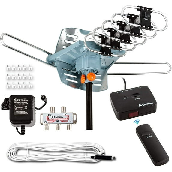 HDTV Antenna Amplified Digital Outdoor Antenna 150 Miles Ran, 360 ...