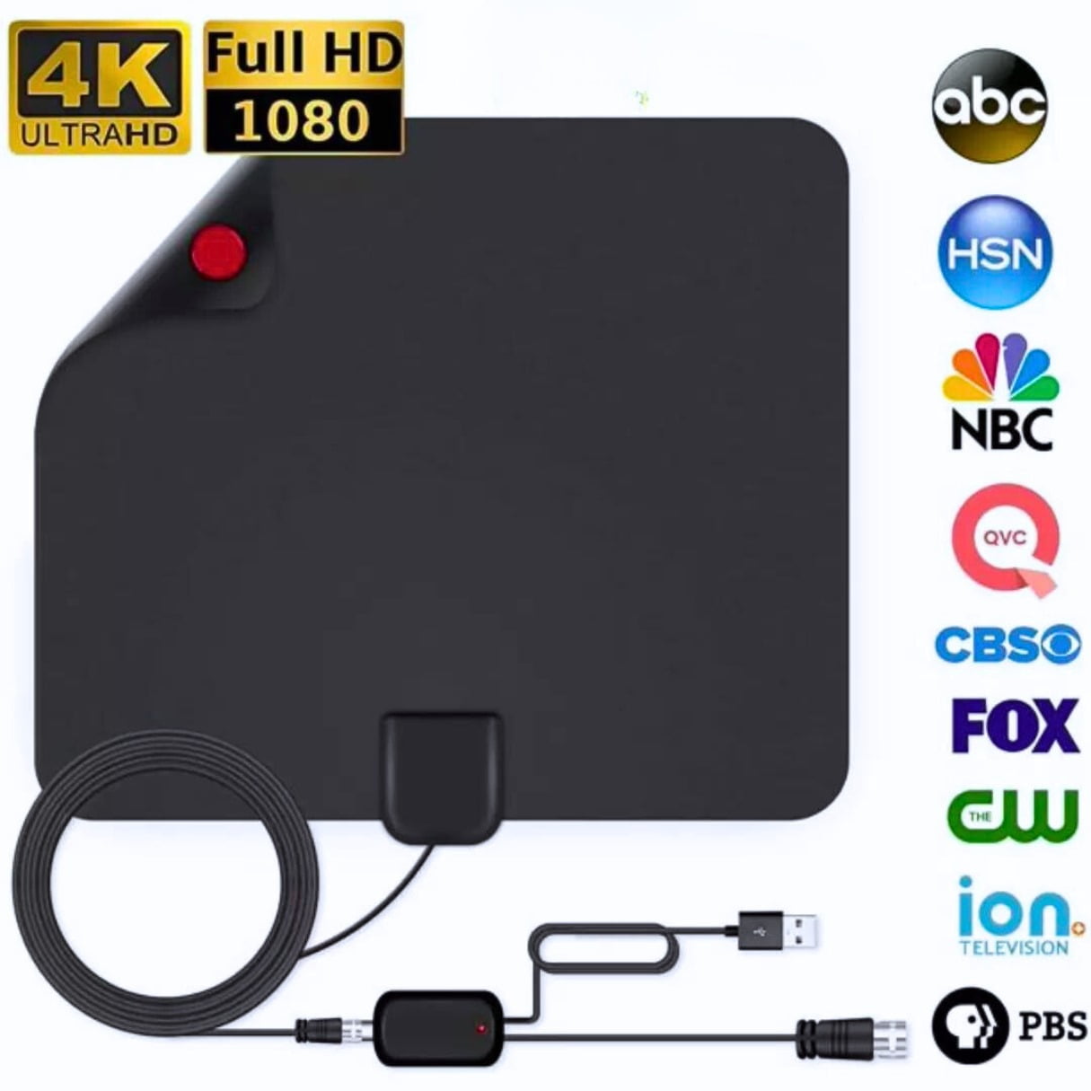 HDTV Digital TV Antenna 4K 1080P, 300 Miles Range, HDTV Vhf Uhf, Watch ...