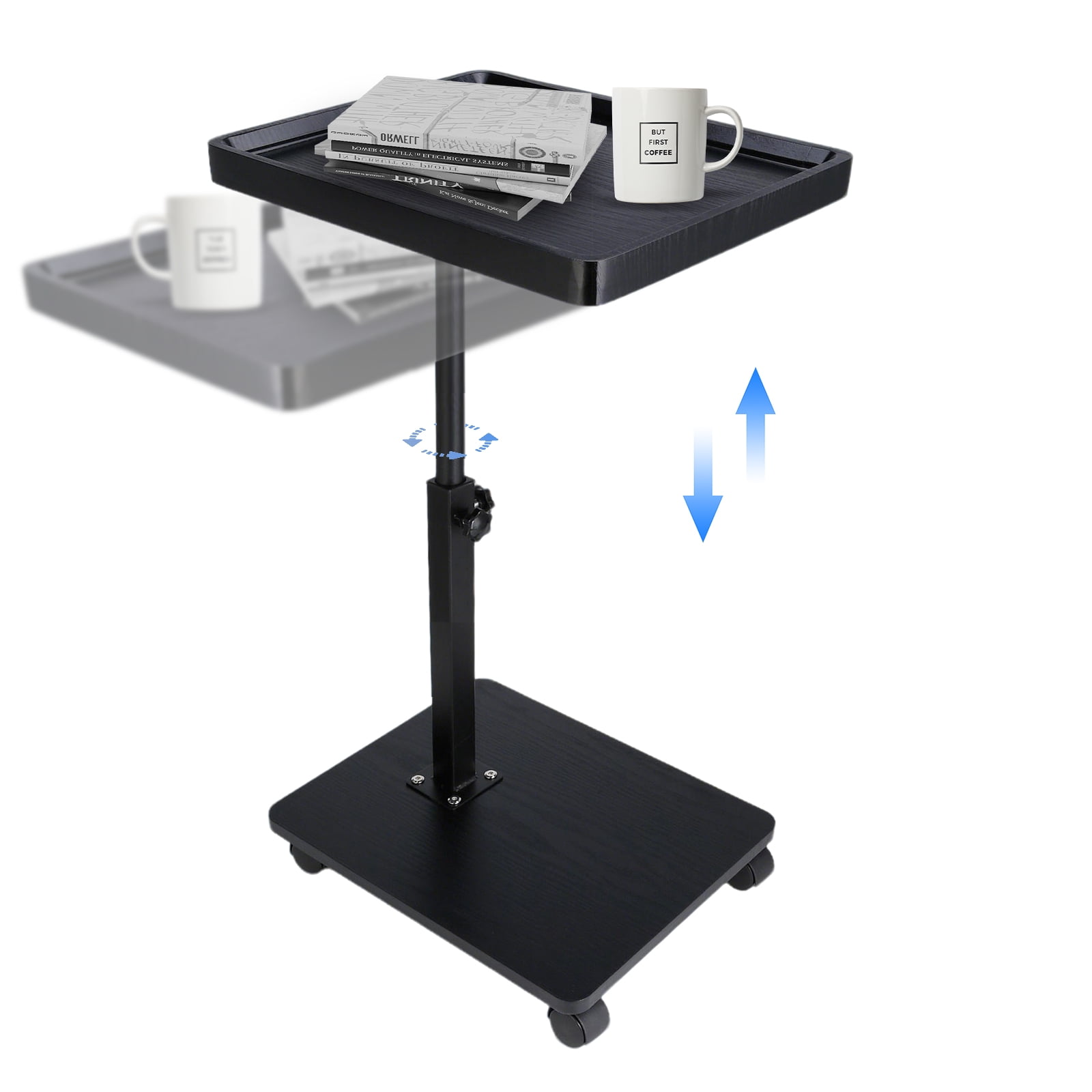 HDUTNGISN 16"Large C Shaped End Table,Adjustable Height & 360°Swivel ...