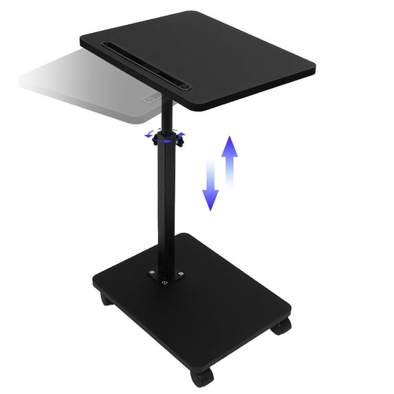 HDUTNGISN 360° Swivel Height Adjustable Side Table with Device Slot for ...