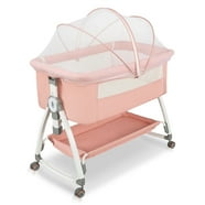 JOYMOR Twin Bassinet for Baby, Double Bassinet for Twins, Pink Bassinet ...