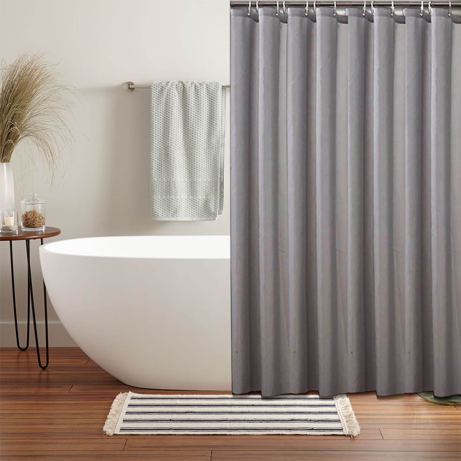 HDWUEN 59.6" x 70.87" Shower Curtains Khaki Color Bathroom Waterproof ...