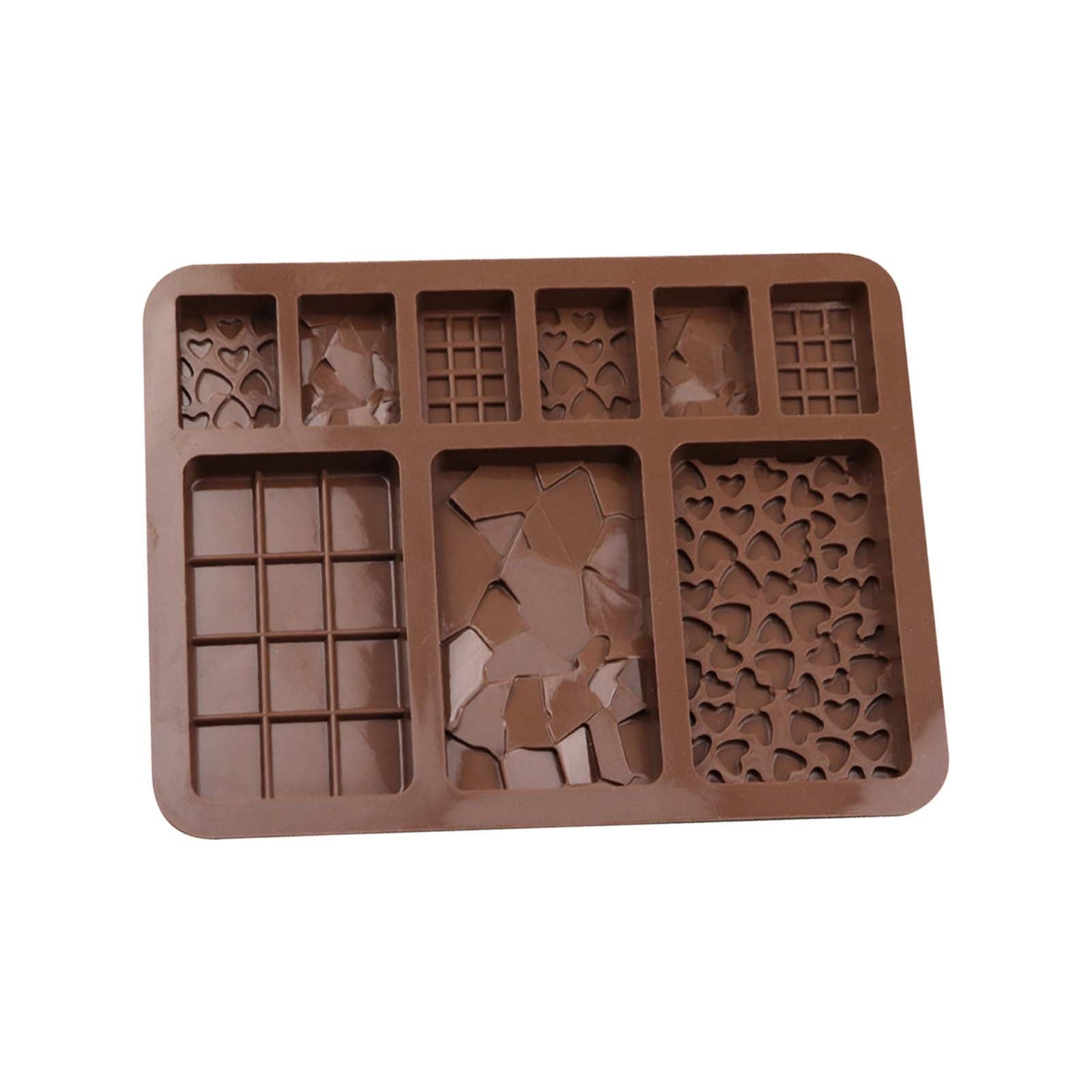 HDWUEN 9 Cavity Chocolate Bar Molds Break Apart Silicone Deep Candy ...