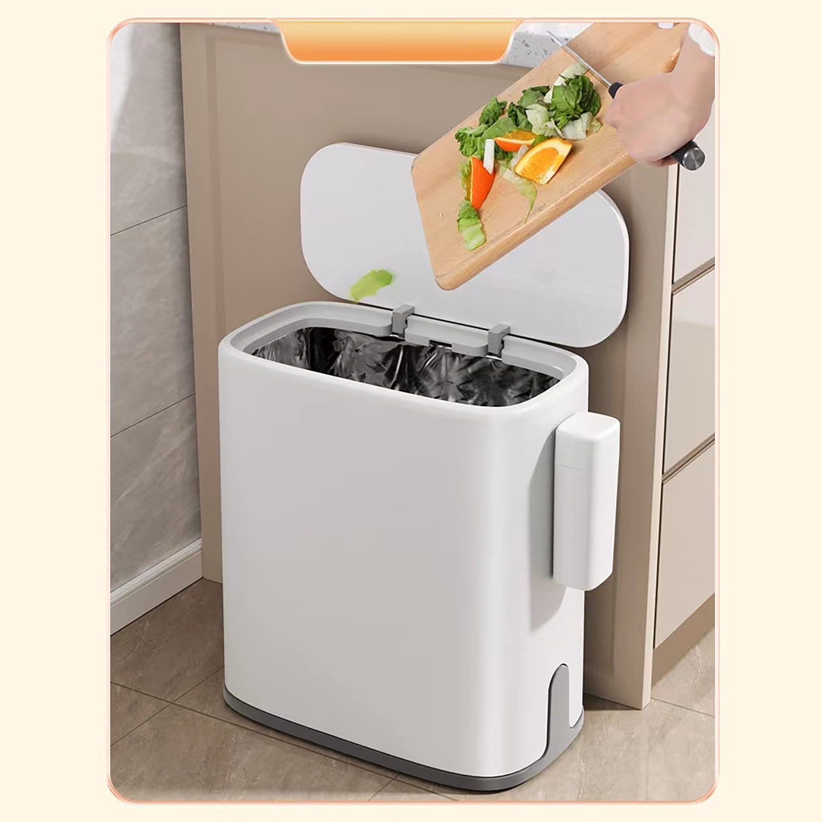 HDWUEN 9L Press Type Trash Can Indoor Bathroom Garbage Can Wastebasket ...