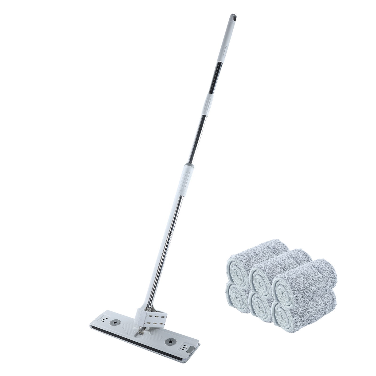 HDWUEN Large Flat Mop with 6 Mop Pads Refill, Self Squeeze Mop with 360 ...