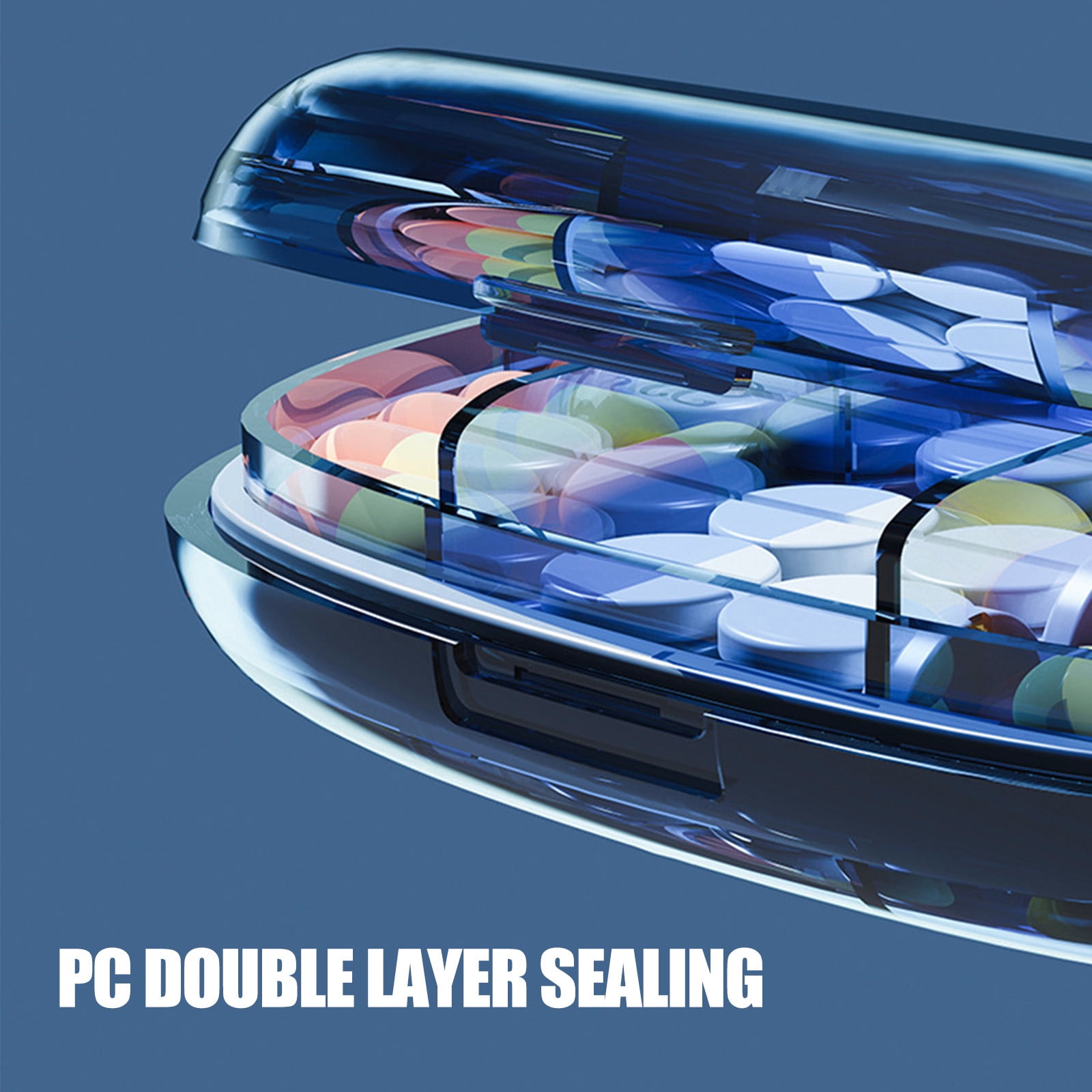 HDWUEN Pill Container With 6 Compartments,Daily Vitamin Case Medicine ...