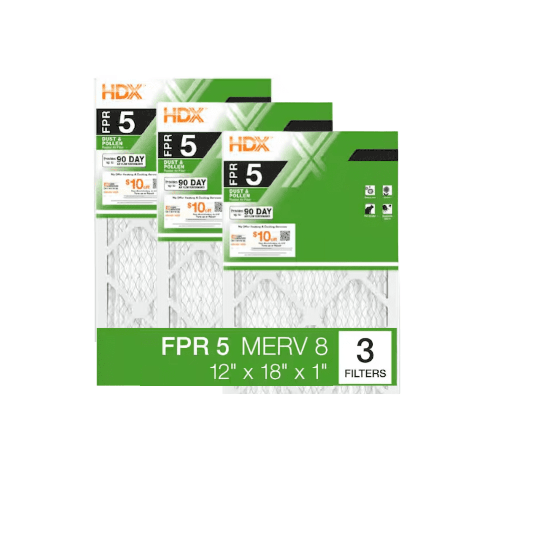 HDX 12 in. x 18 in. x 1 in. Standard Pleated Air Filter, FPR 5, MERV 8 ...