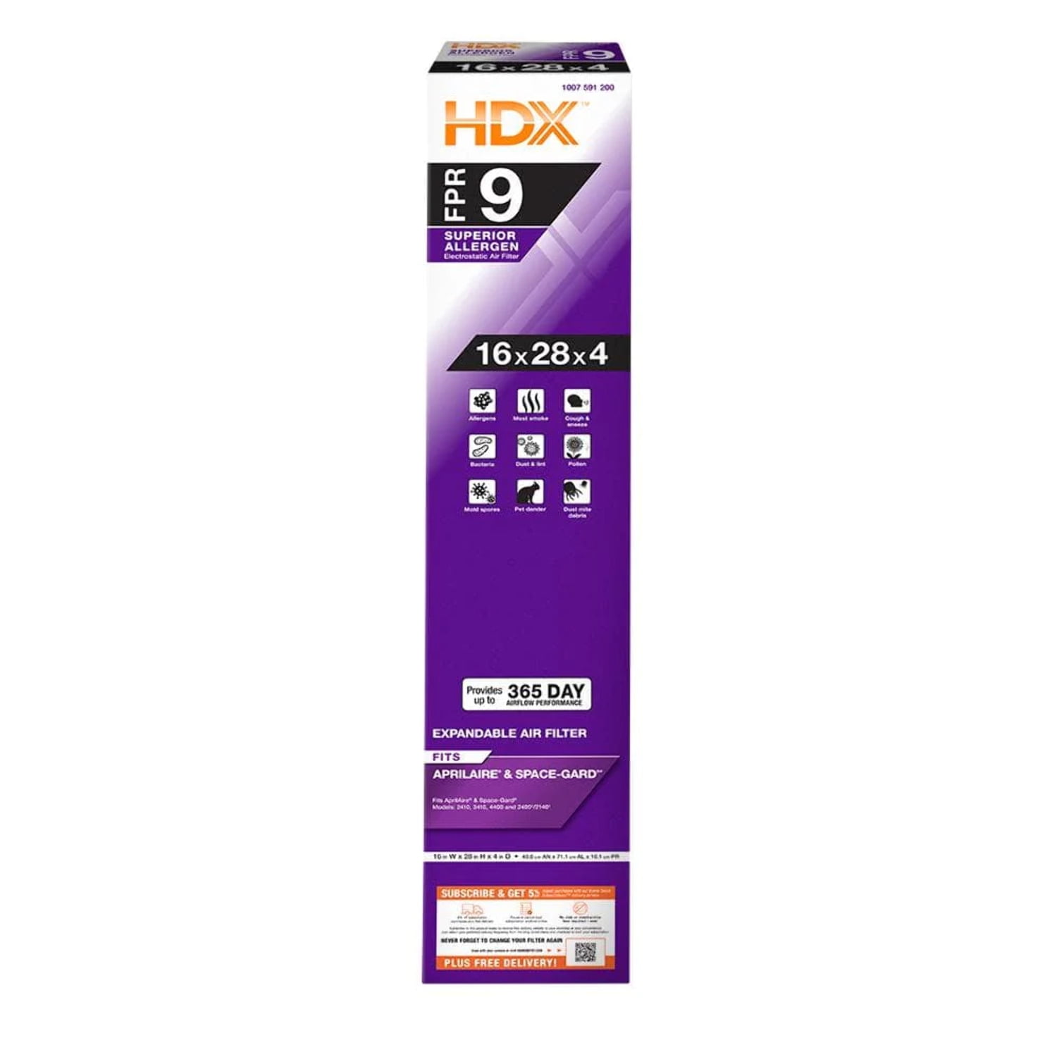 HDX 16 in. X 28 in. X 4 in. AprilAire/Space-Guard Replacement Pleated ...