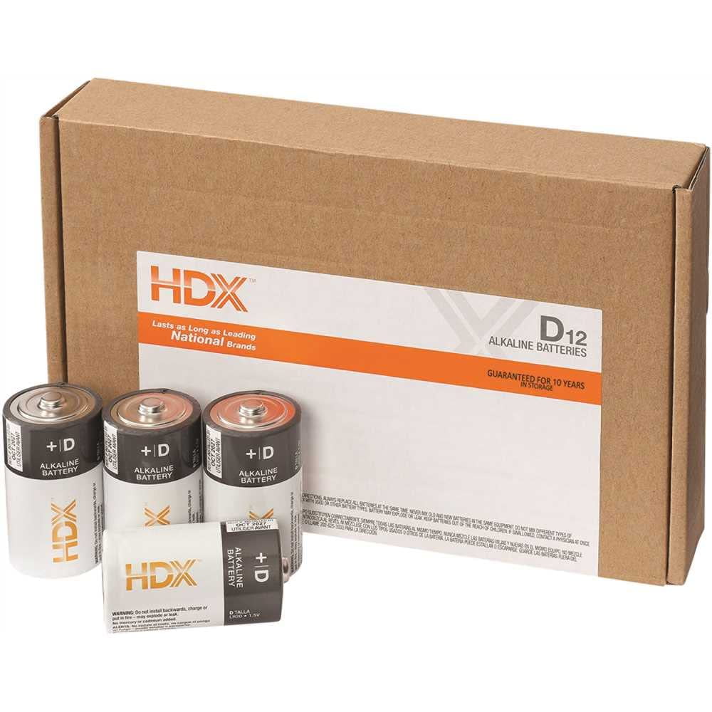 HDX 7111-12S Alkaline D Battery - pack of 12 - Walmart.com