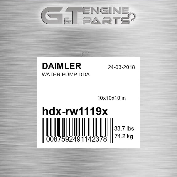 HDX RW1119X WATER PUMP DDA fits DAIMLER (New OEM) - Walmart.com