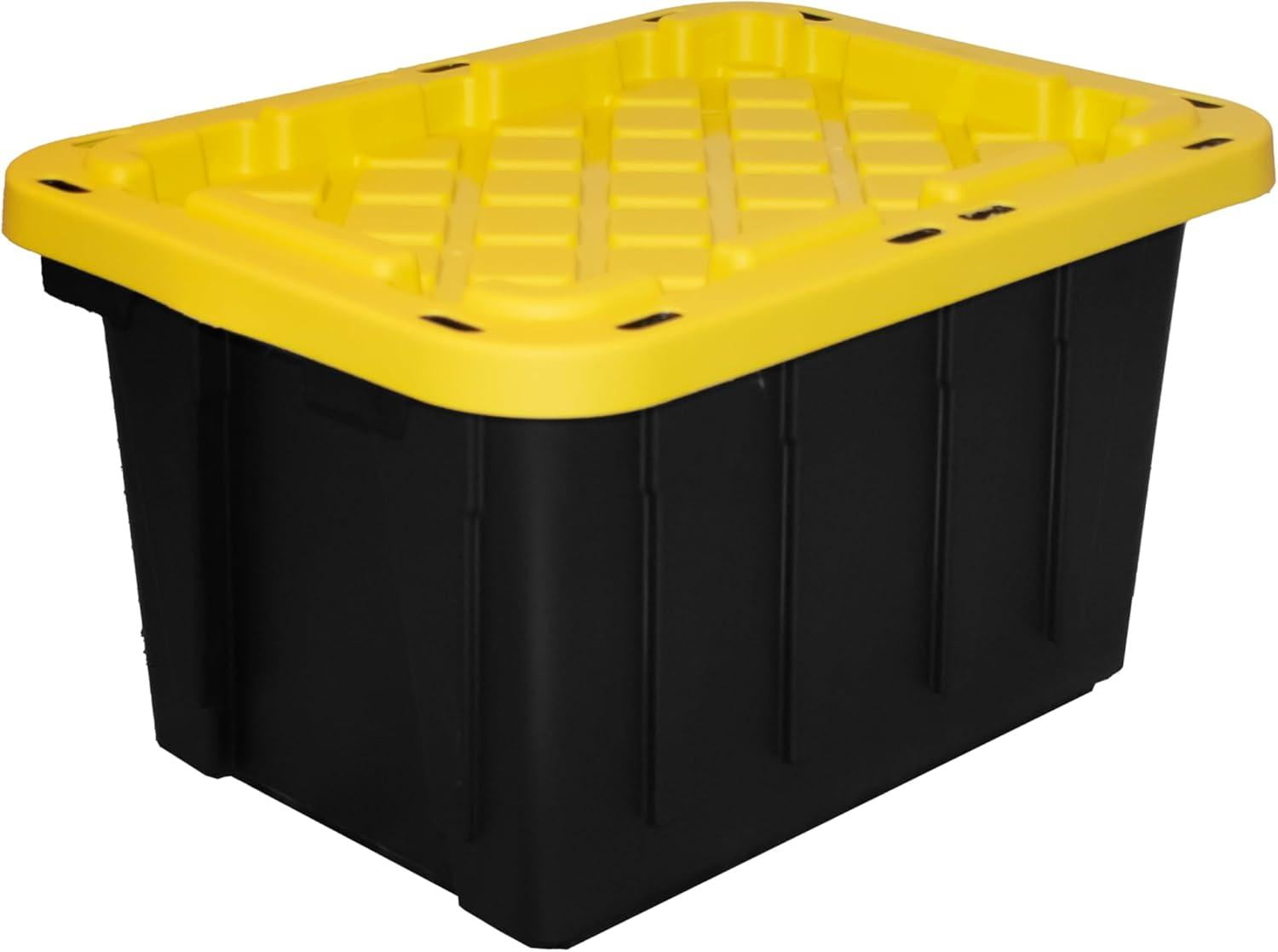 HDX Tough Polypropylene Plastic 27 Gal. Storage Tote in Black by HDX (4 ...