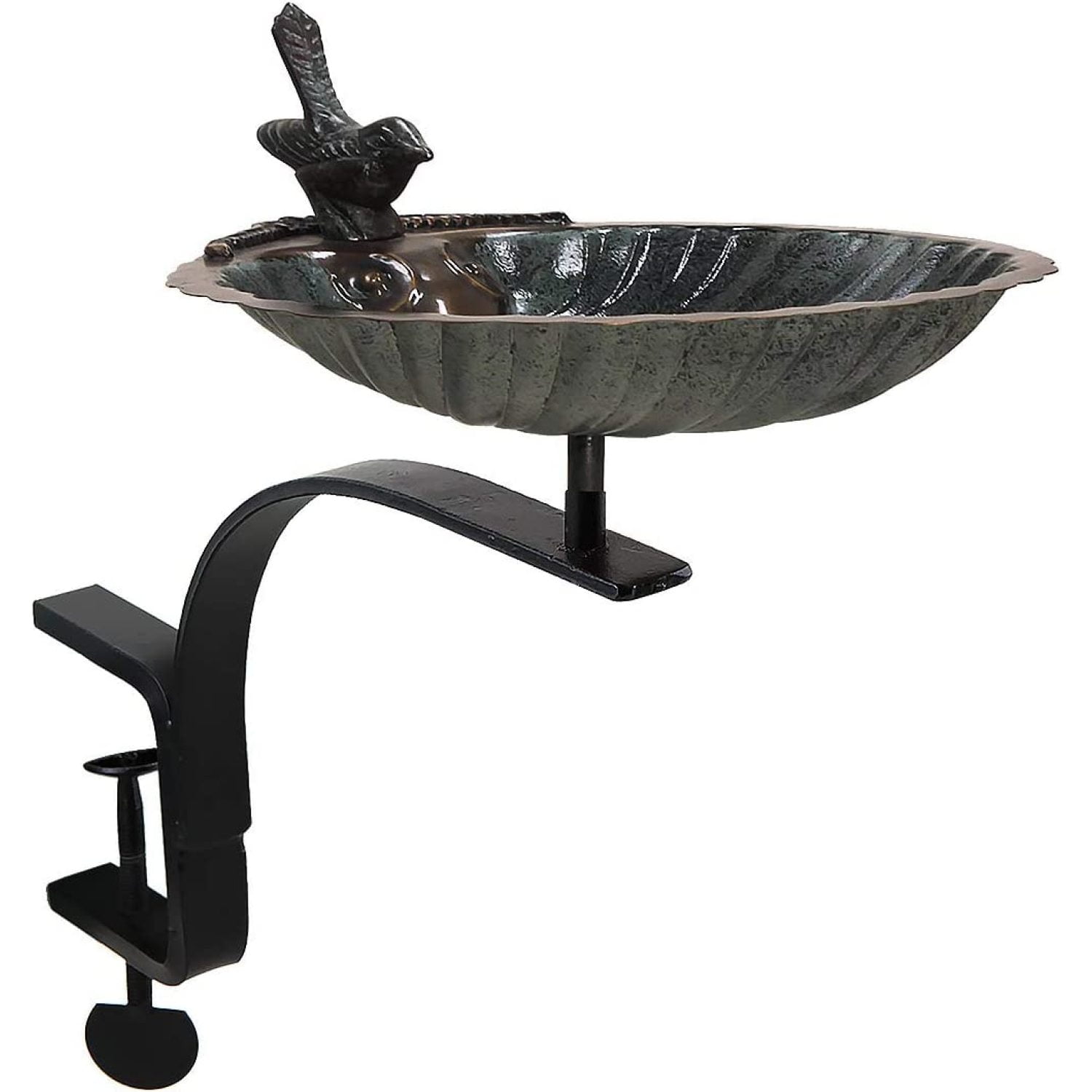 HDXPKJ Designs BBM-01-RM Scallop Shell Rail Mount Bracket Birdbath ...