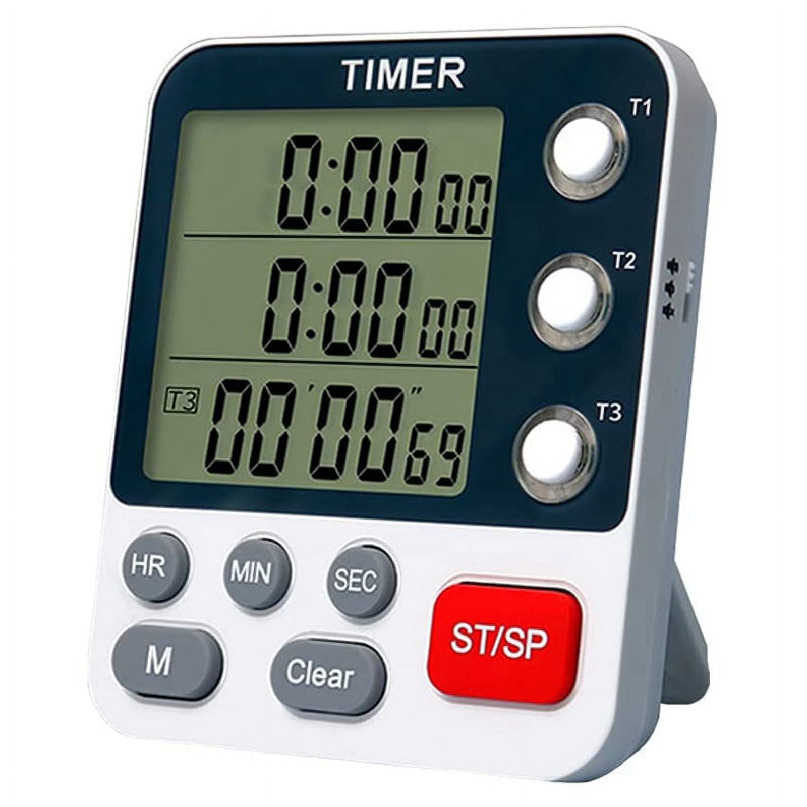 HE. Digital Dual Kitchen Timer,3 Channels Count UP/Down Timer,Cooking Timer,Large Display,Loud ...