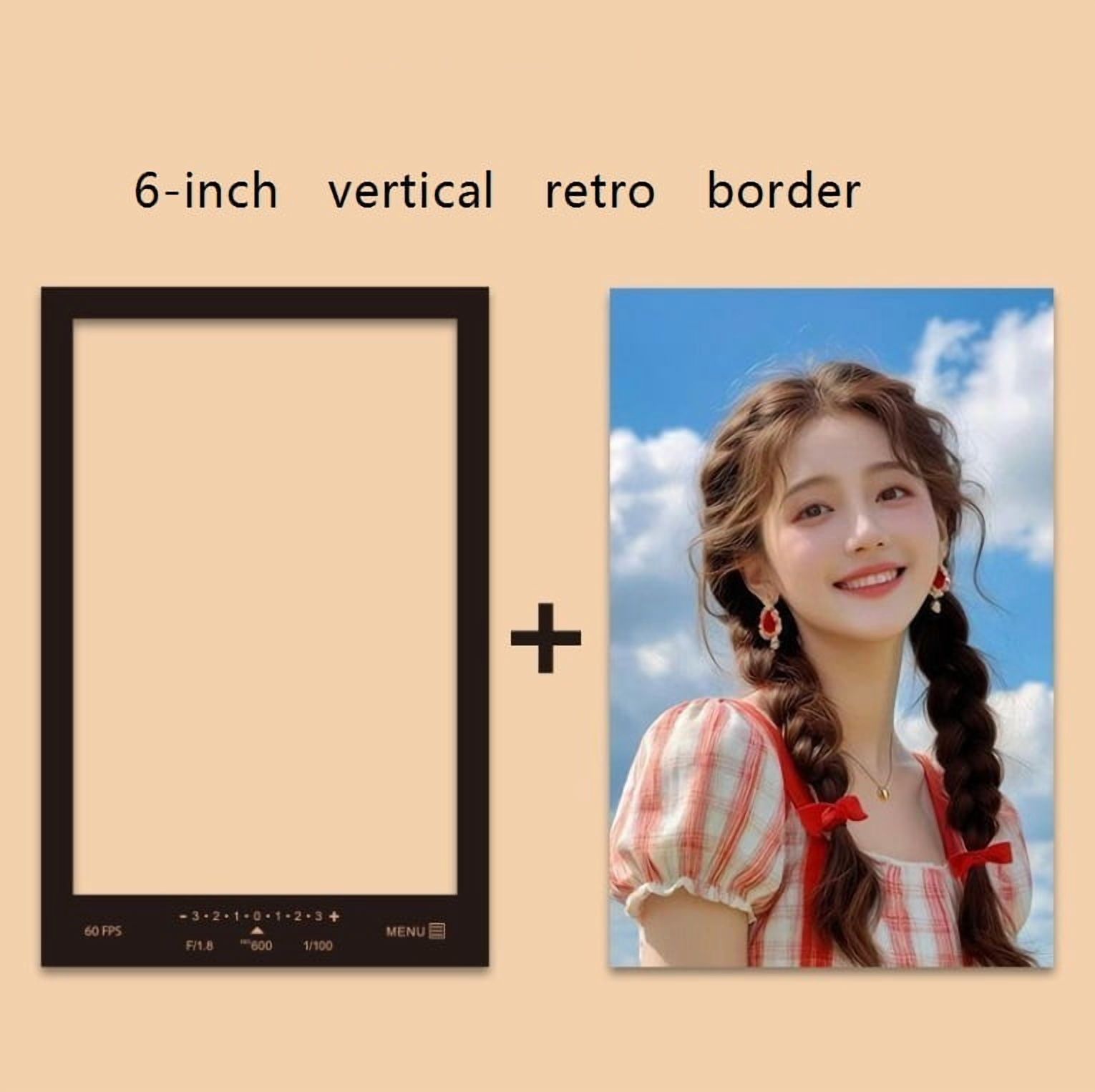 HE. Magnetic refrigerator sticker photo frame 6-inch Instagram/retro ...