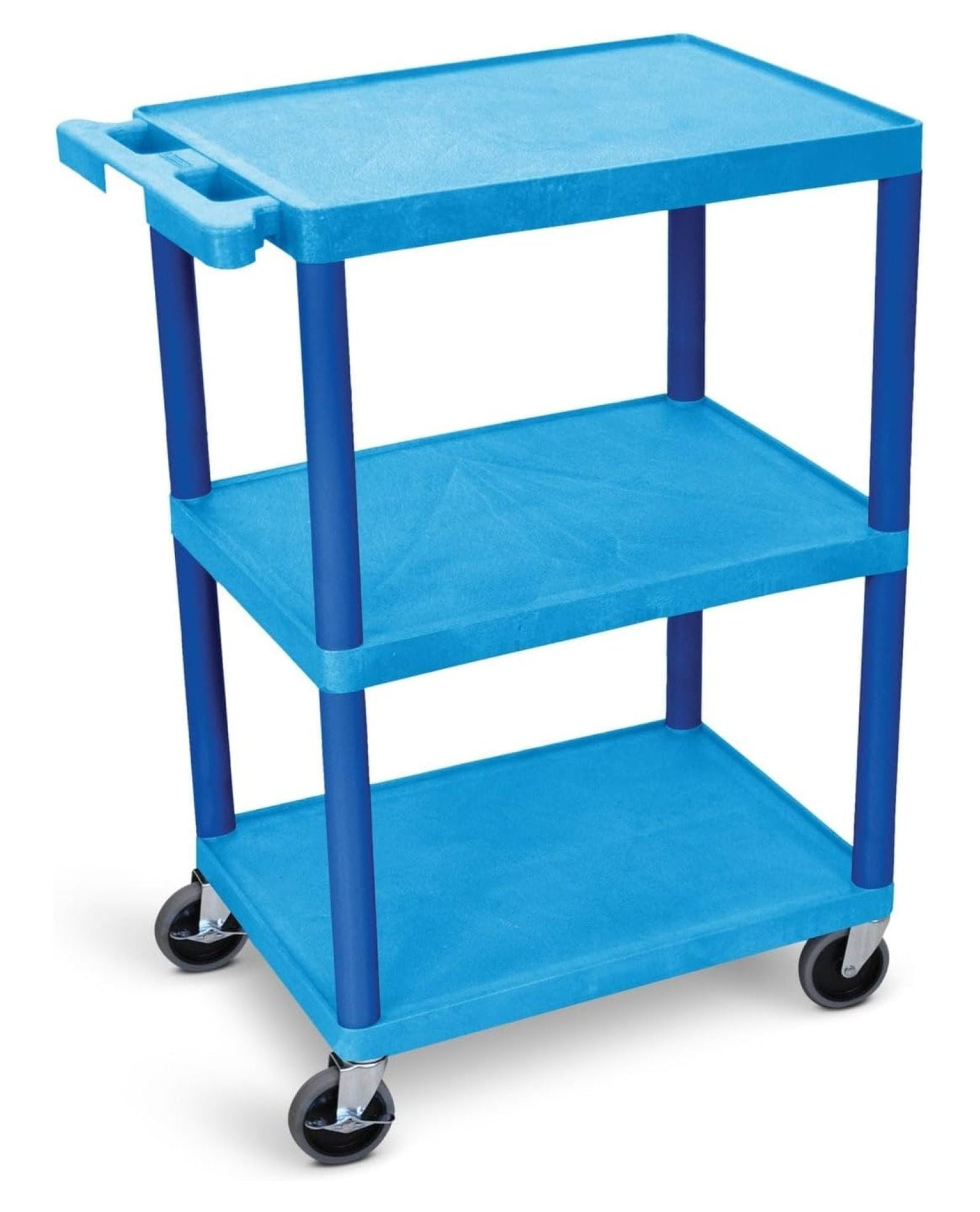 HE34 Utility Cart (Pack of 25) 3 Shelves Structural Foam Plastic - Blue ...