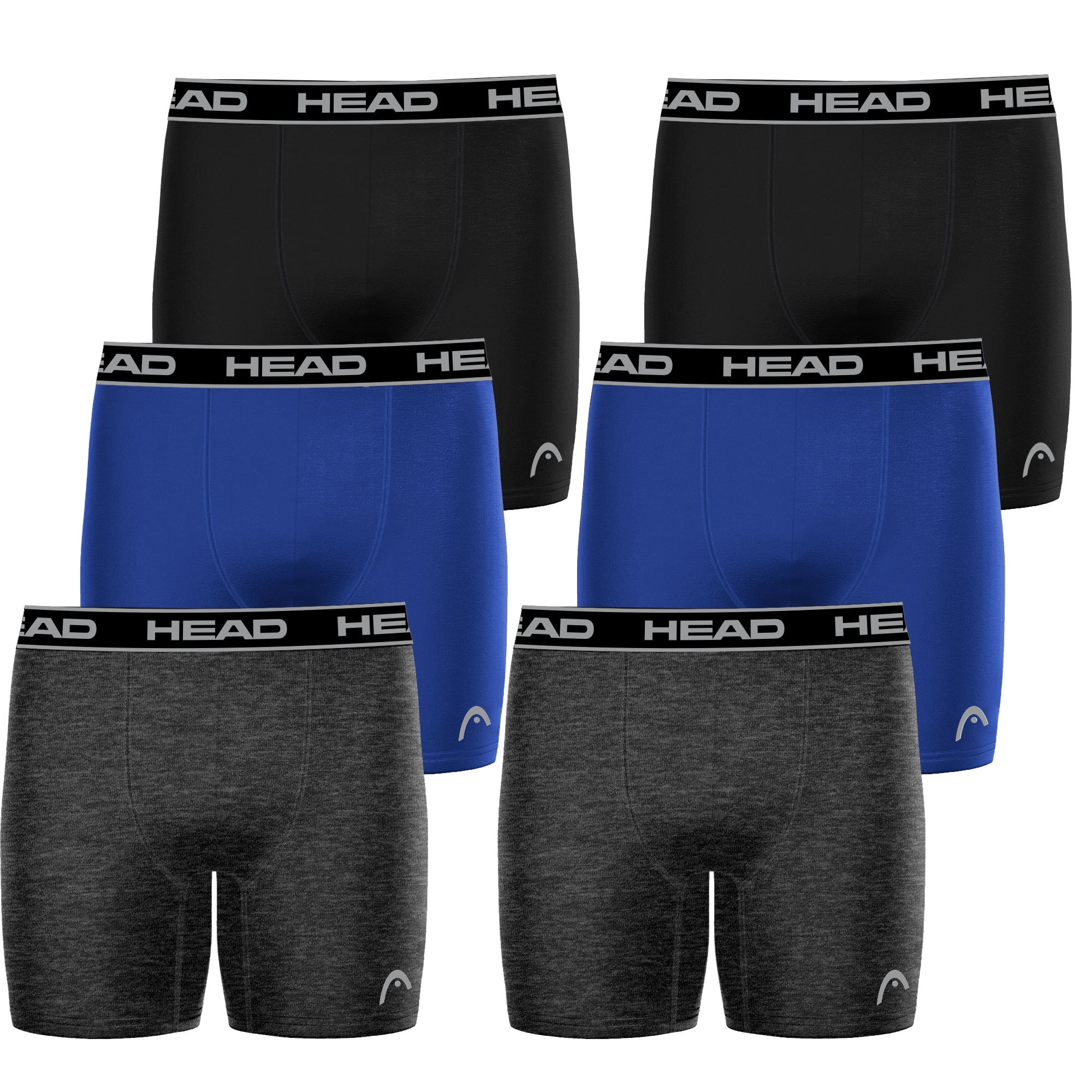 HEAD Men's Breathable Polyester Boxer Briefs, Multicolor (6 Pack ...