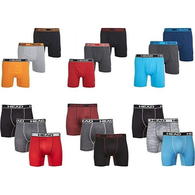 HEAD Mens Performance Underwear - 3-Pack Stretch Performance Boxer ...