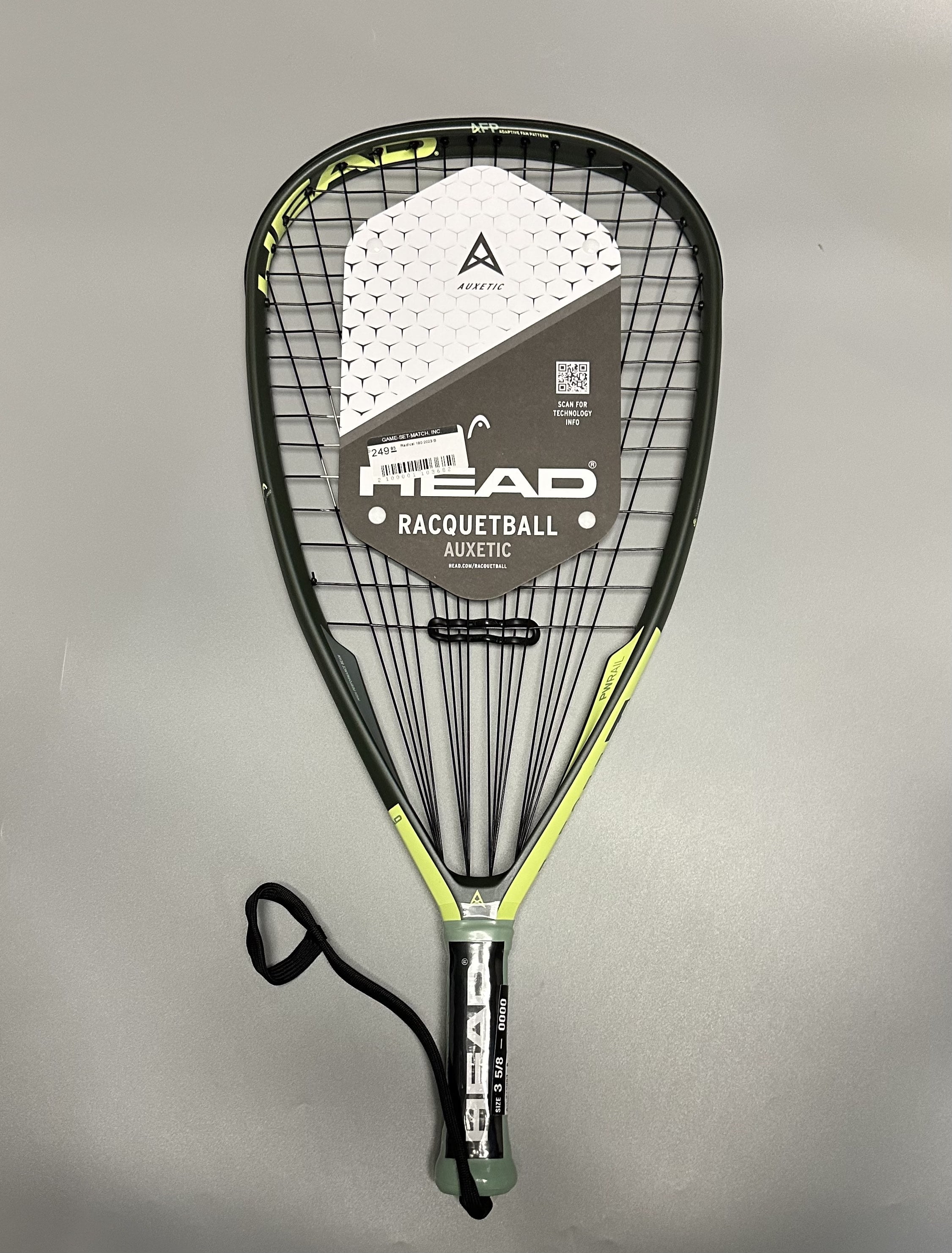 HEAD Radical 180 2023 Auxetic Racquetball - Black and Lime Green ...