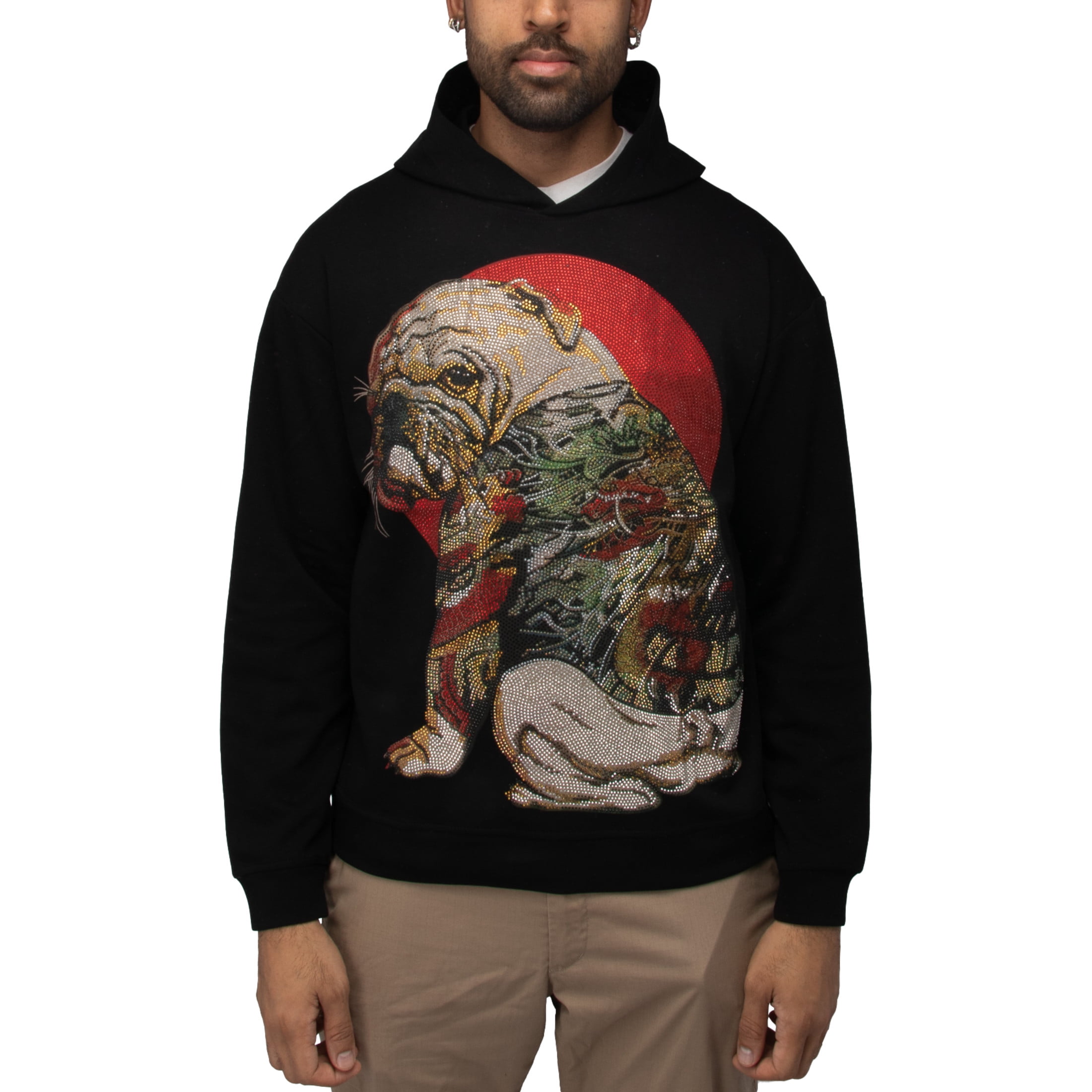 HEADS OR TAILS Men's Pullover Gangster Pug Hoodie, Black, XL - Walmart.com