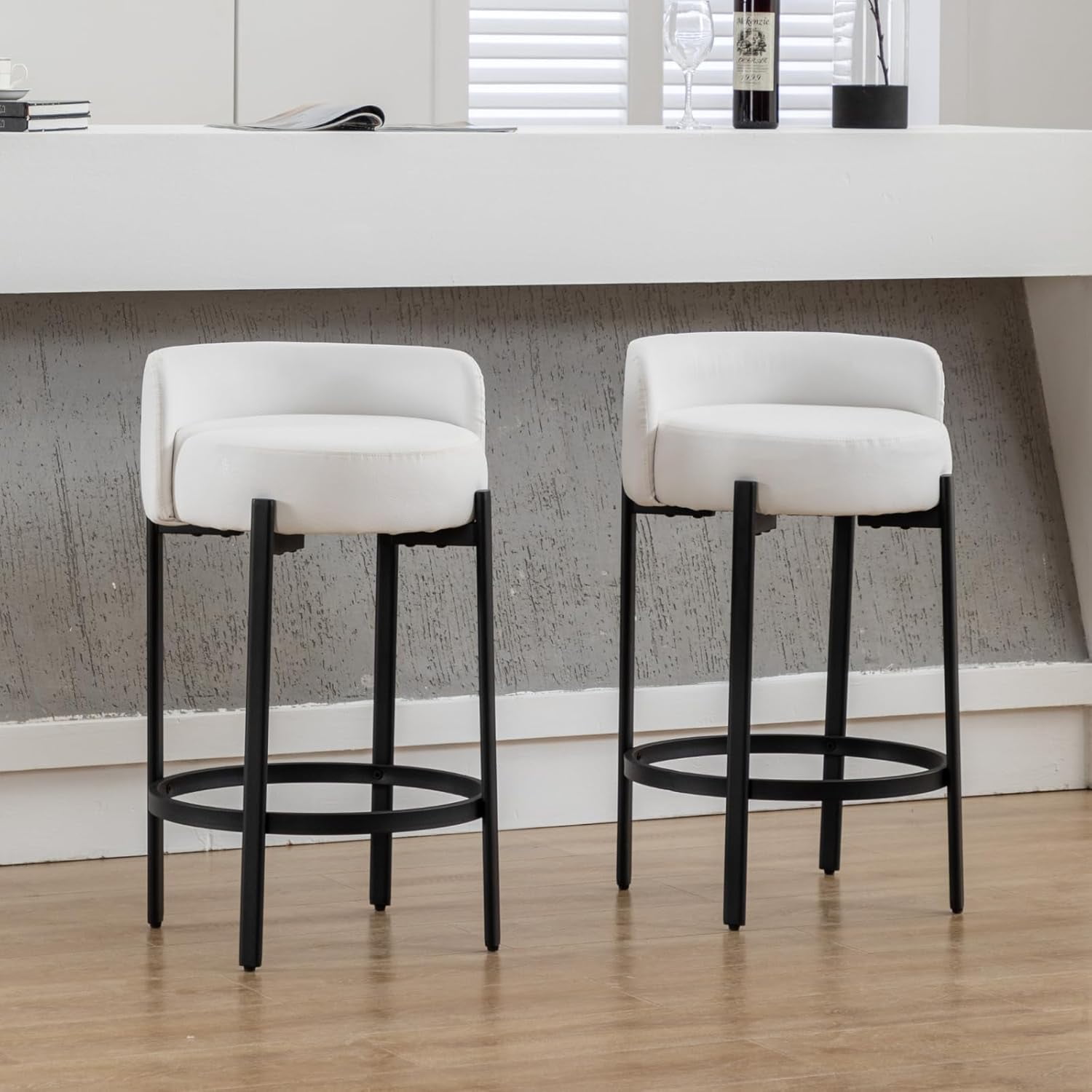 HEAH-YO Counter Height Bar Stools Set of 2, 26 Inches Counter Height ...