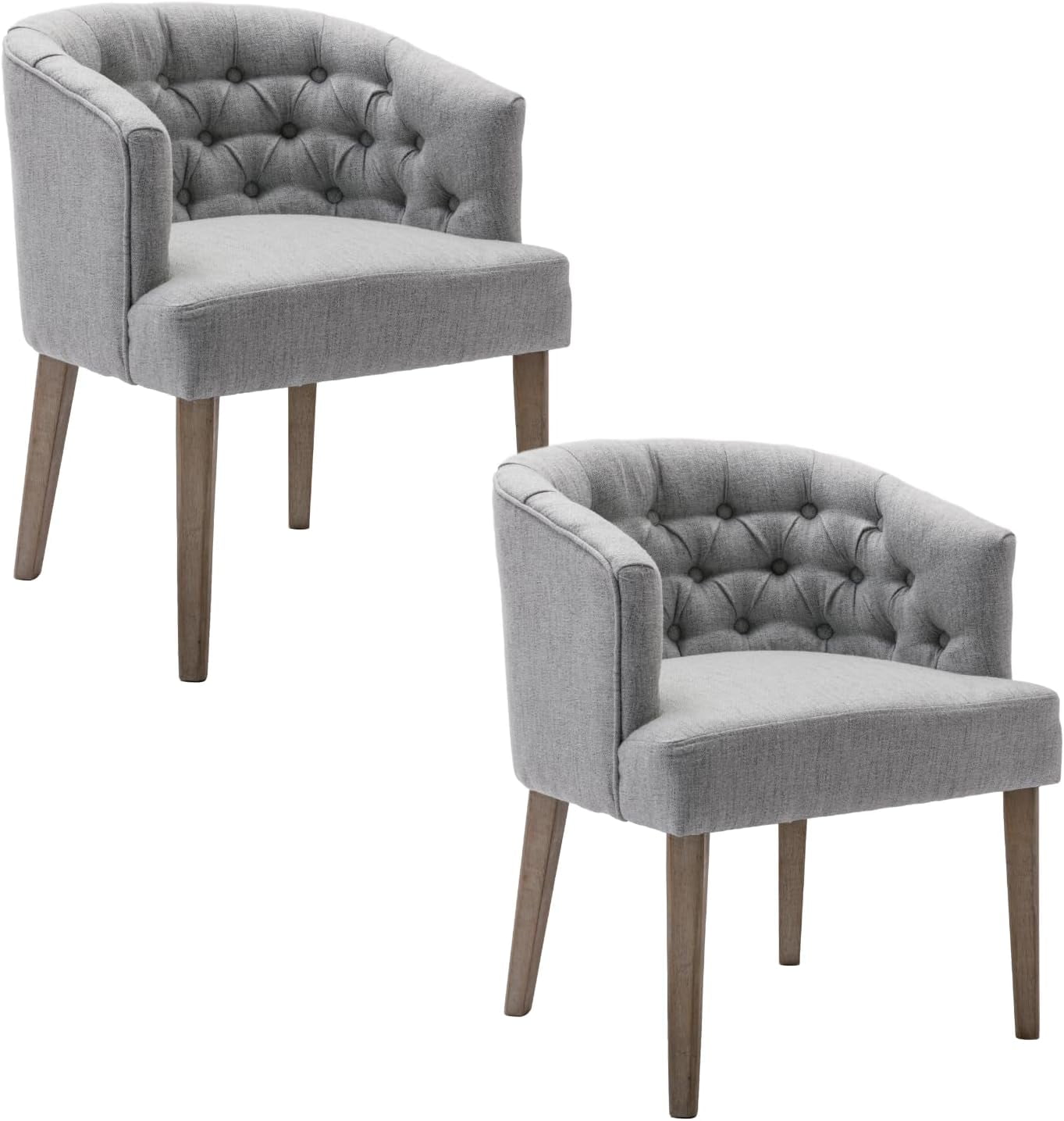 HEAH-YO Dining Chairs Set of 2, Tufted Dining Room Chairs with Arms and ...