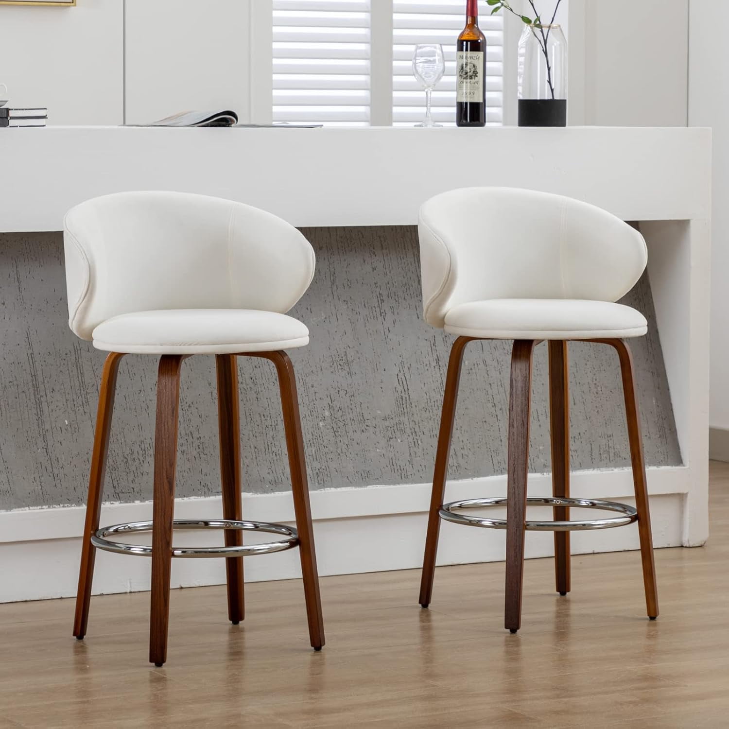 HEAH-YO Modern Counter Stools Set of 2, 26 Inches Counter Height Bar ...