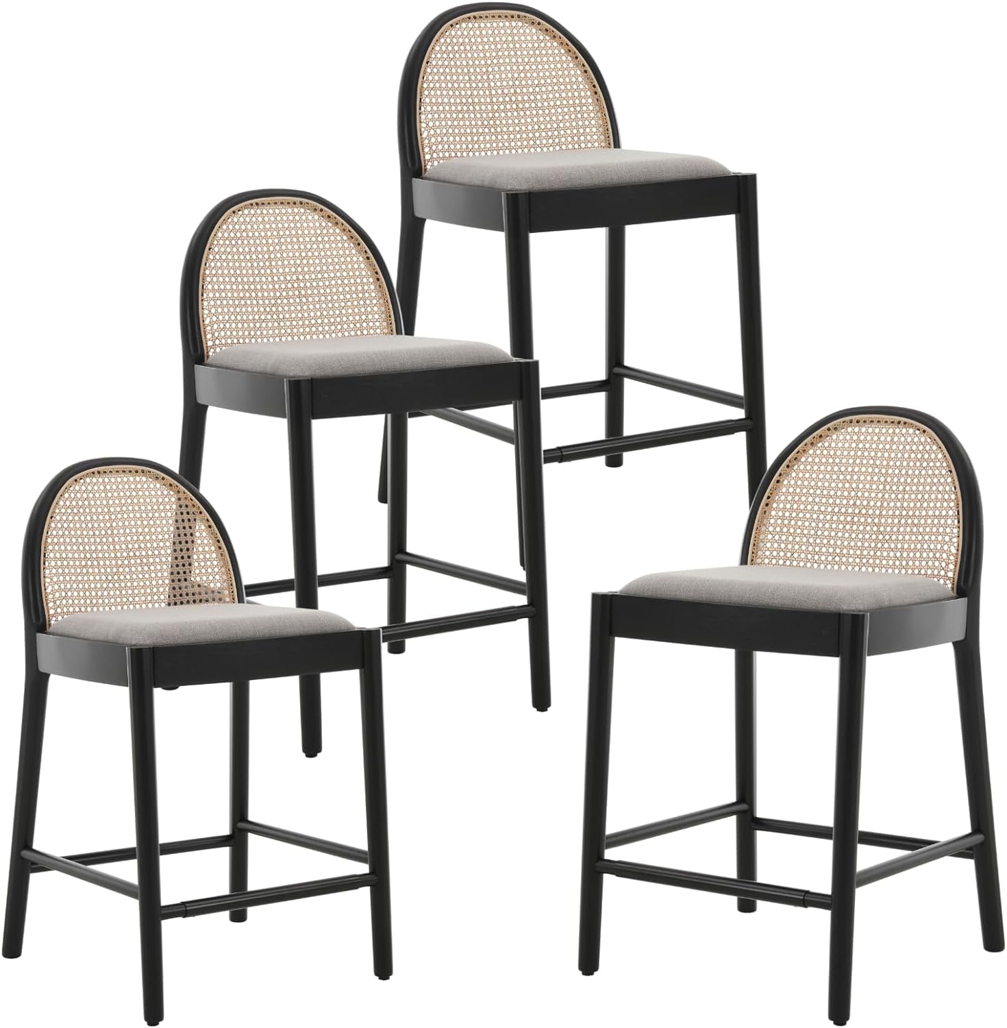 HEAH-YO Modern Counter Stools Set of 4, 26 Inches Counter Height Bar ...